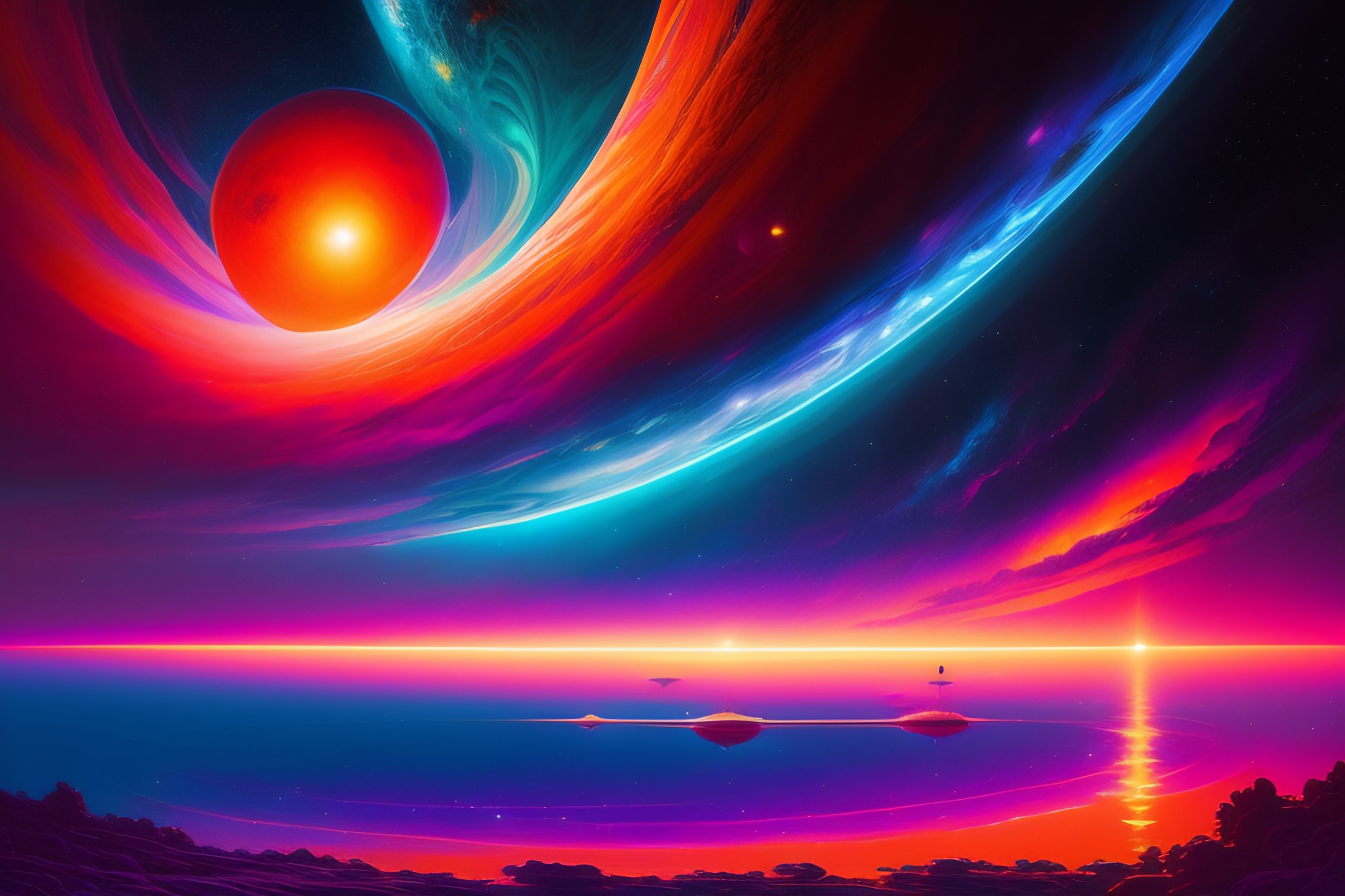 Lexica - Cosmos orbit world within a world milky way, highly saturated ...