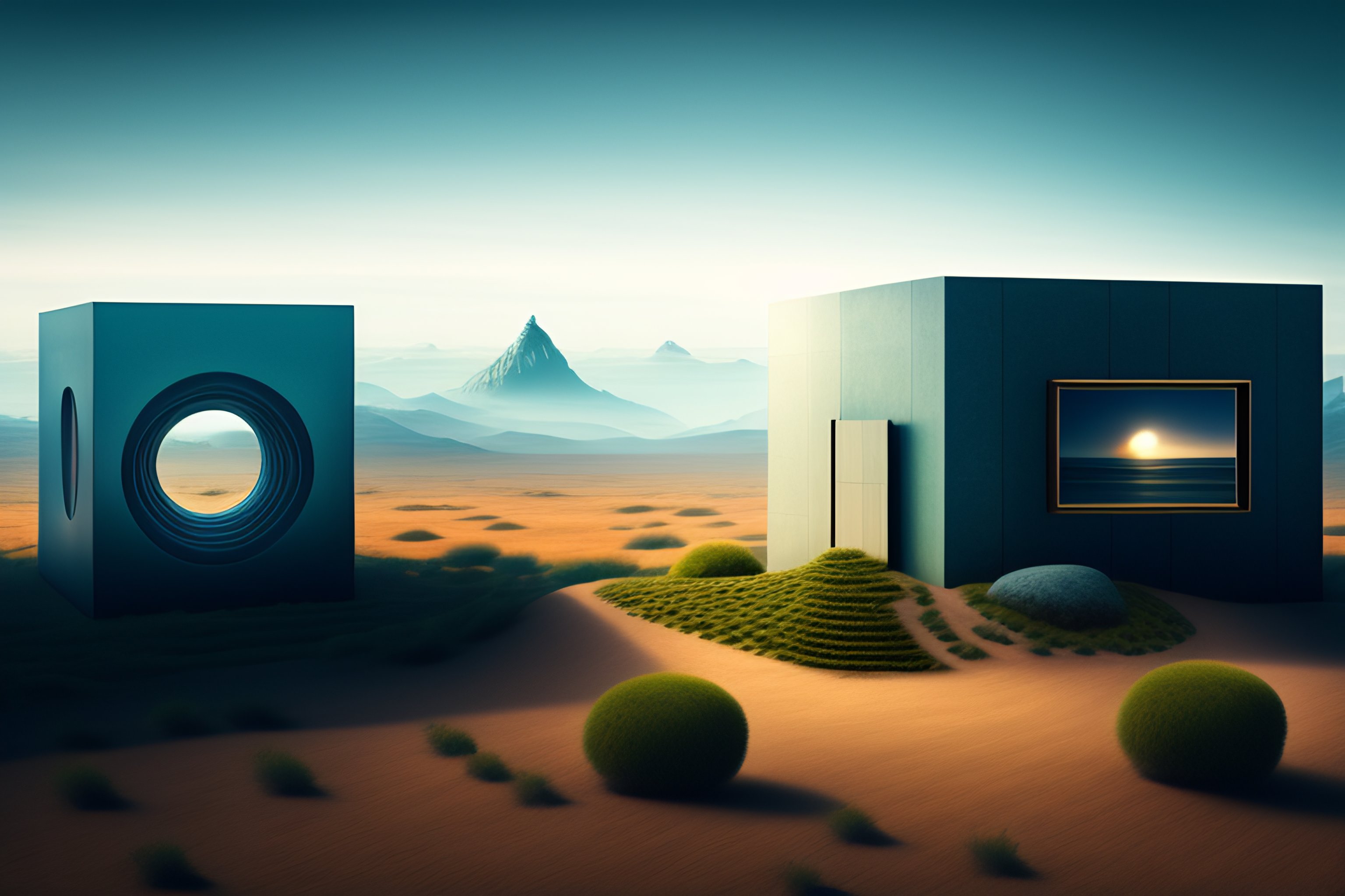 Lexica - Surreal, surrealism, cube, world