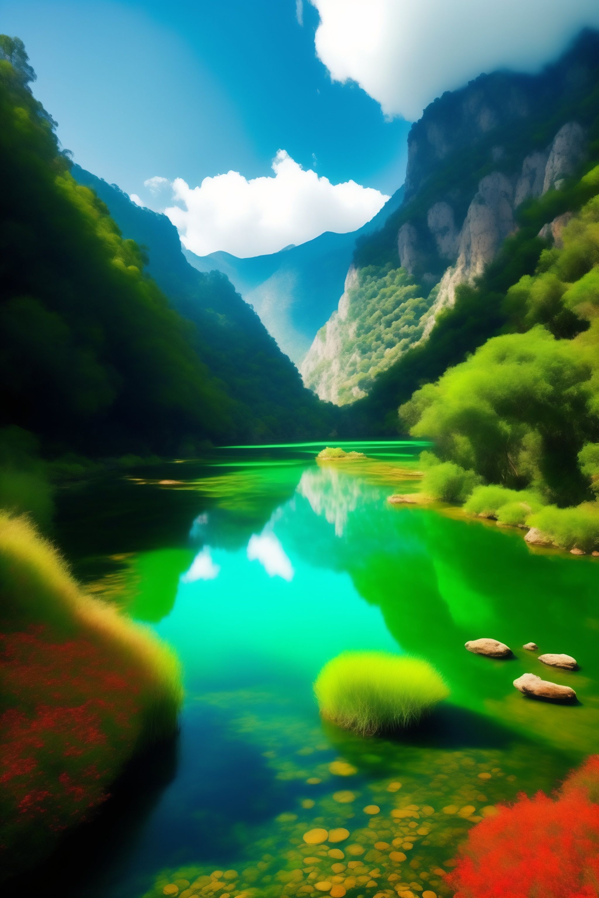 Lexica - Imaginemos un paisaje hermoso en el que hay un río cristalino ...