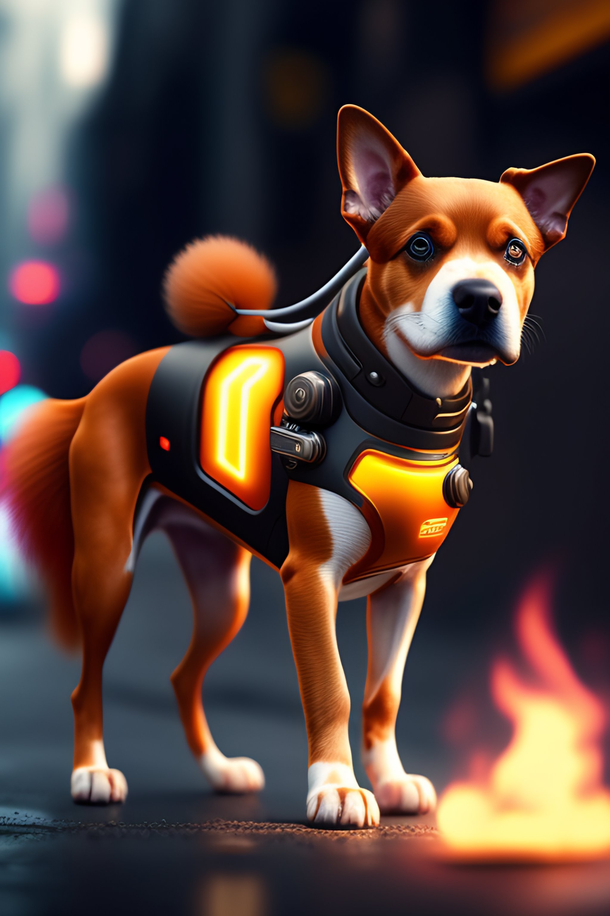 Lexica - Dog Caramel Robot Cyberpunk prototype Drone Motor Bike Air ...