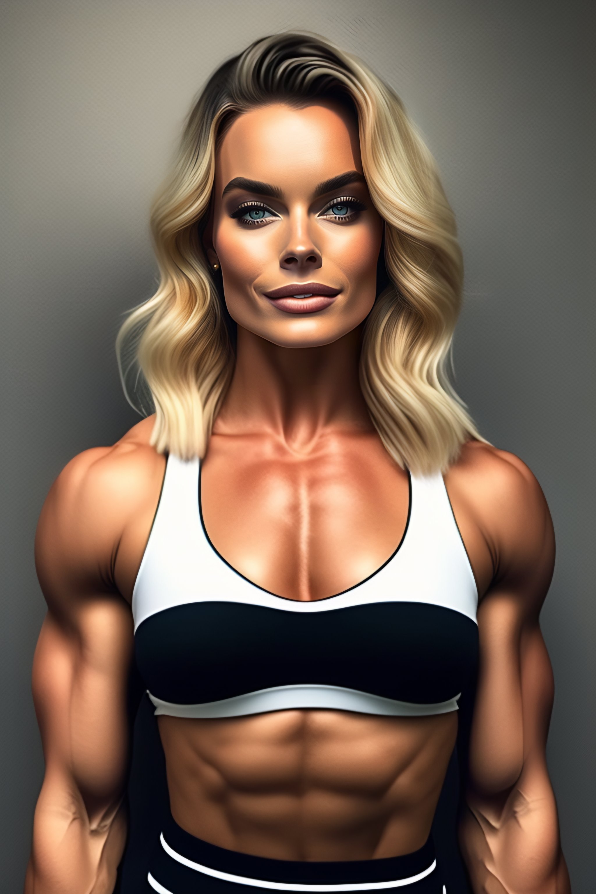 Lexica - Buff Margot Robbie with huge muscles
