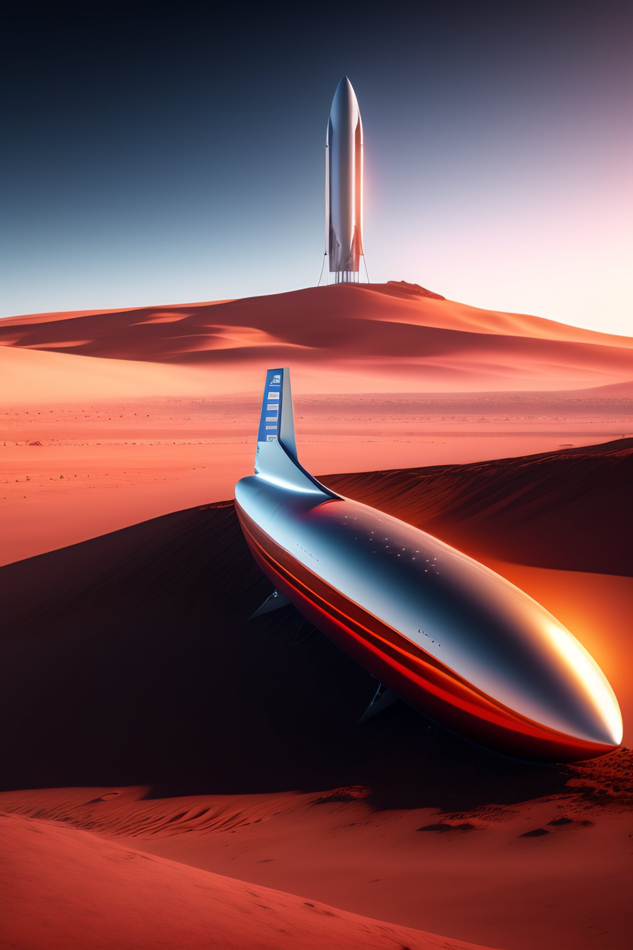 Lexica - Photograph of Spacex starship landed on a Mars realistic ...