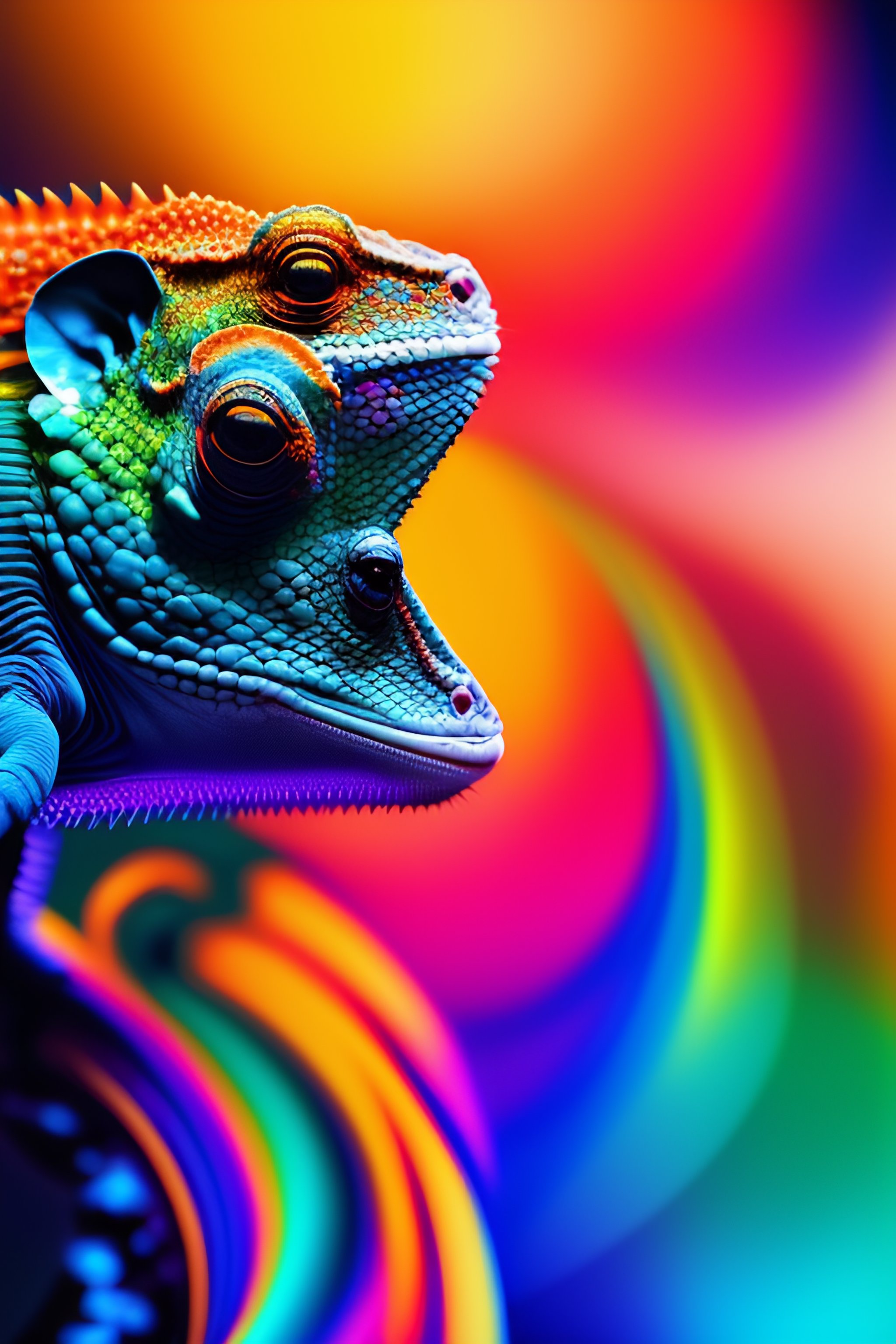 Lexica - Abstract chameleon silhouette