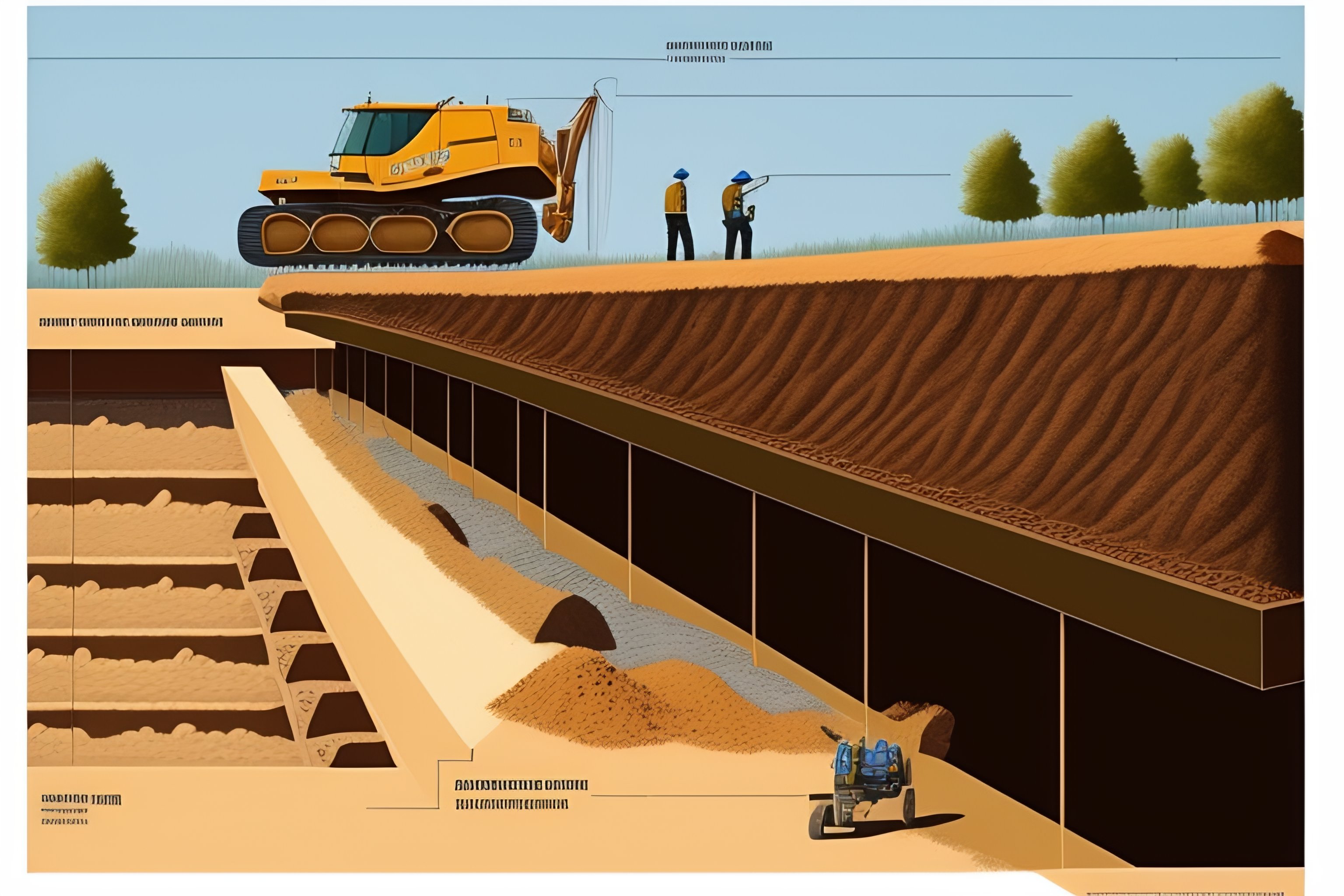 Lexica - A group of men working on an excavation for a reinforced ...