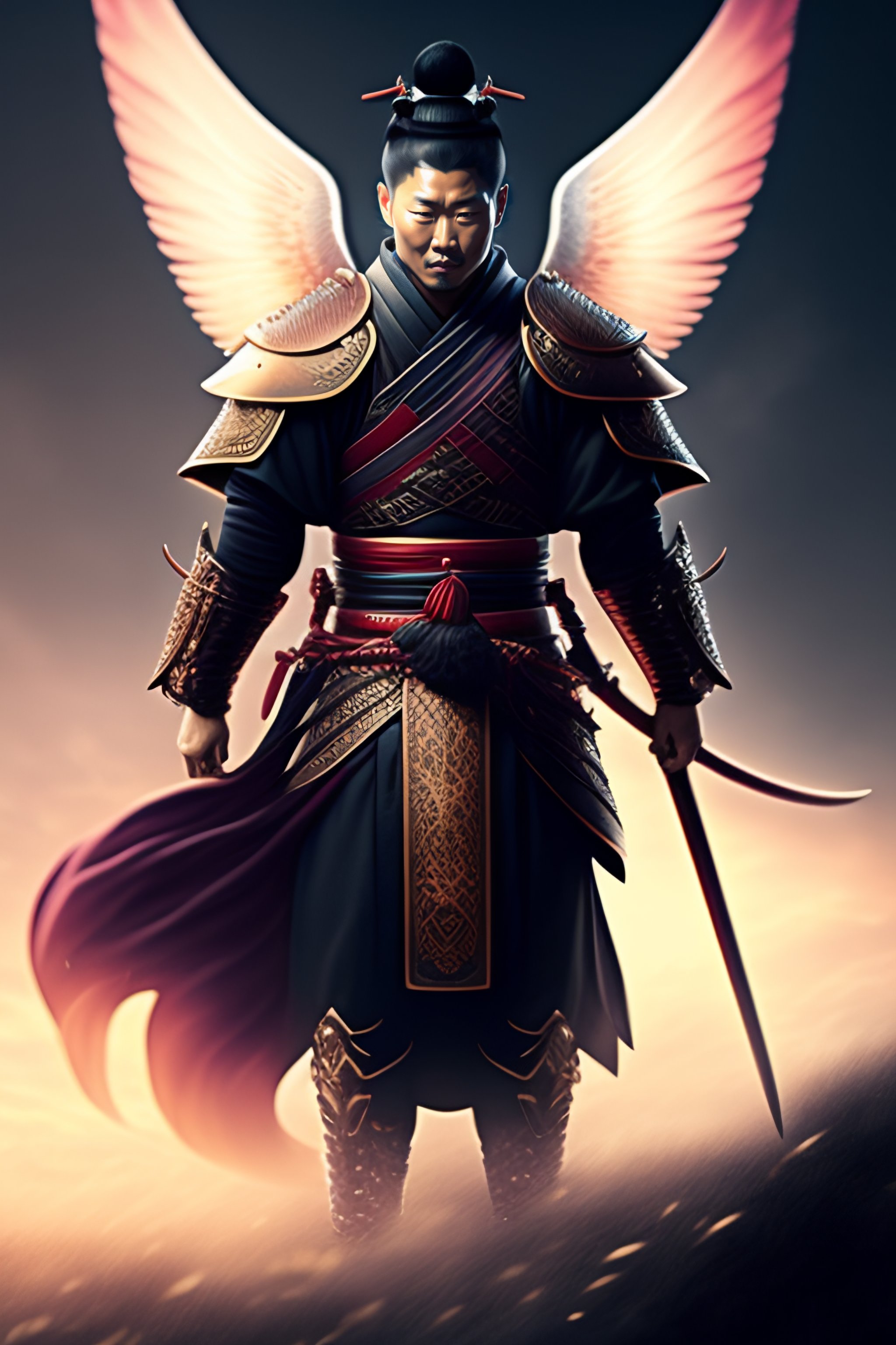 Lexica - A samurai man with wings