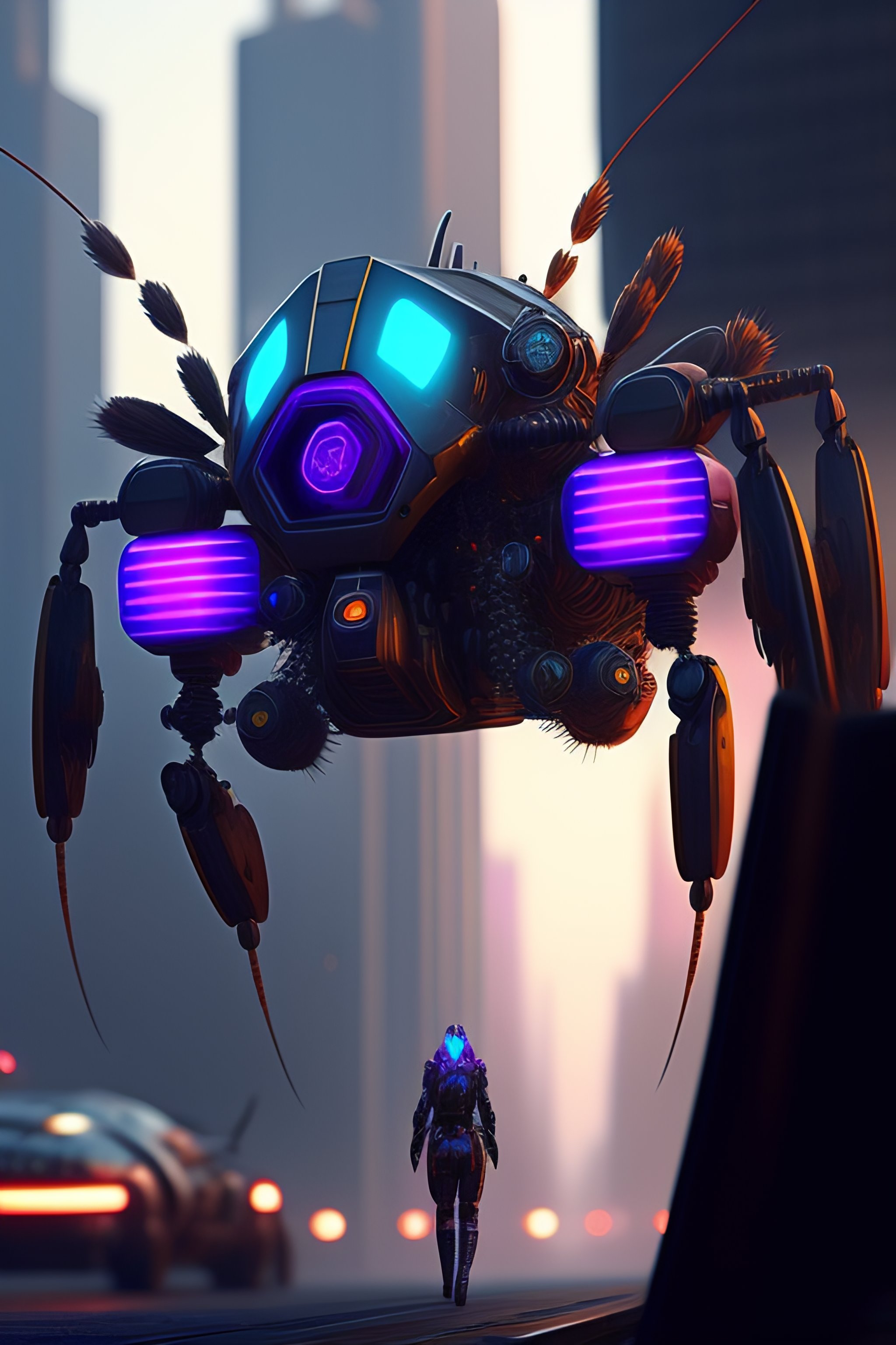 Lexica - Cyberpunk characteron a robot spider