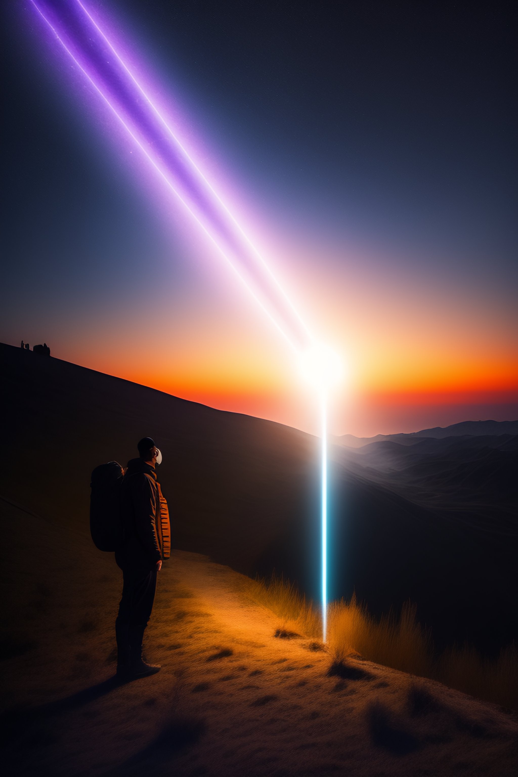 Lexica - A person emitting a beam of light toward another person