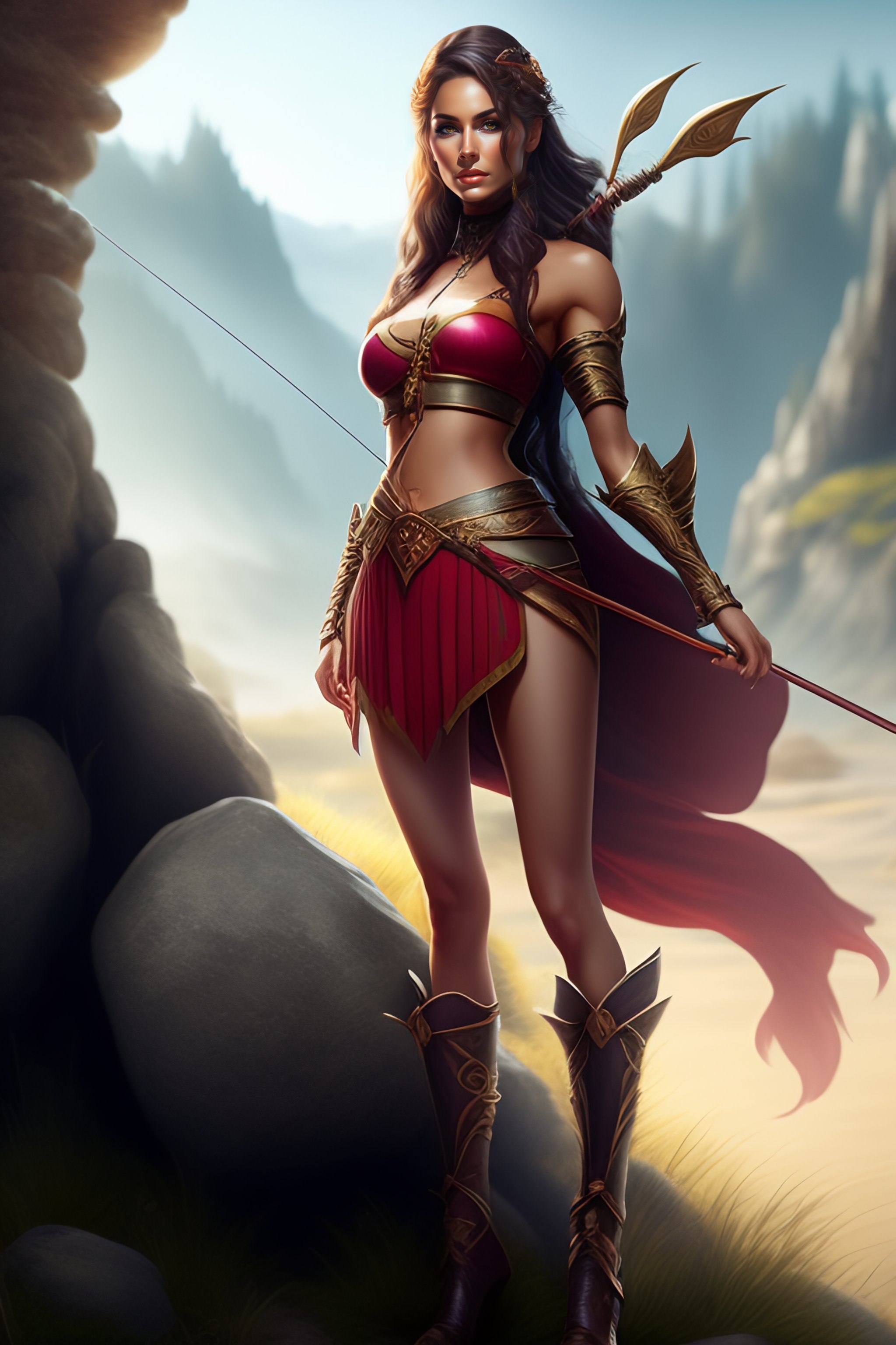 Lexica - Slim female, fantasy, archer with bow