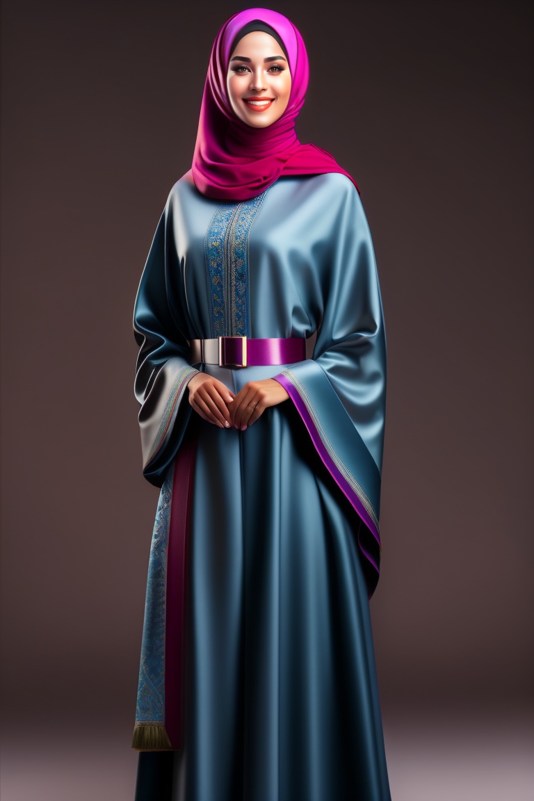 Lexica - A Muslim woman in a robe and hijab, full length