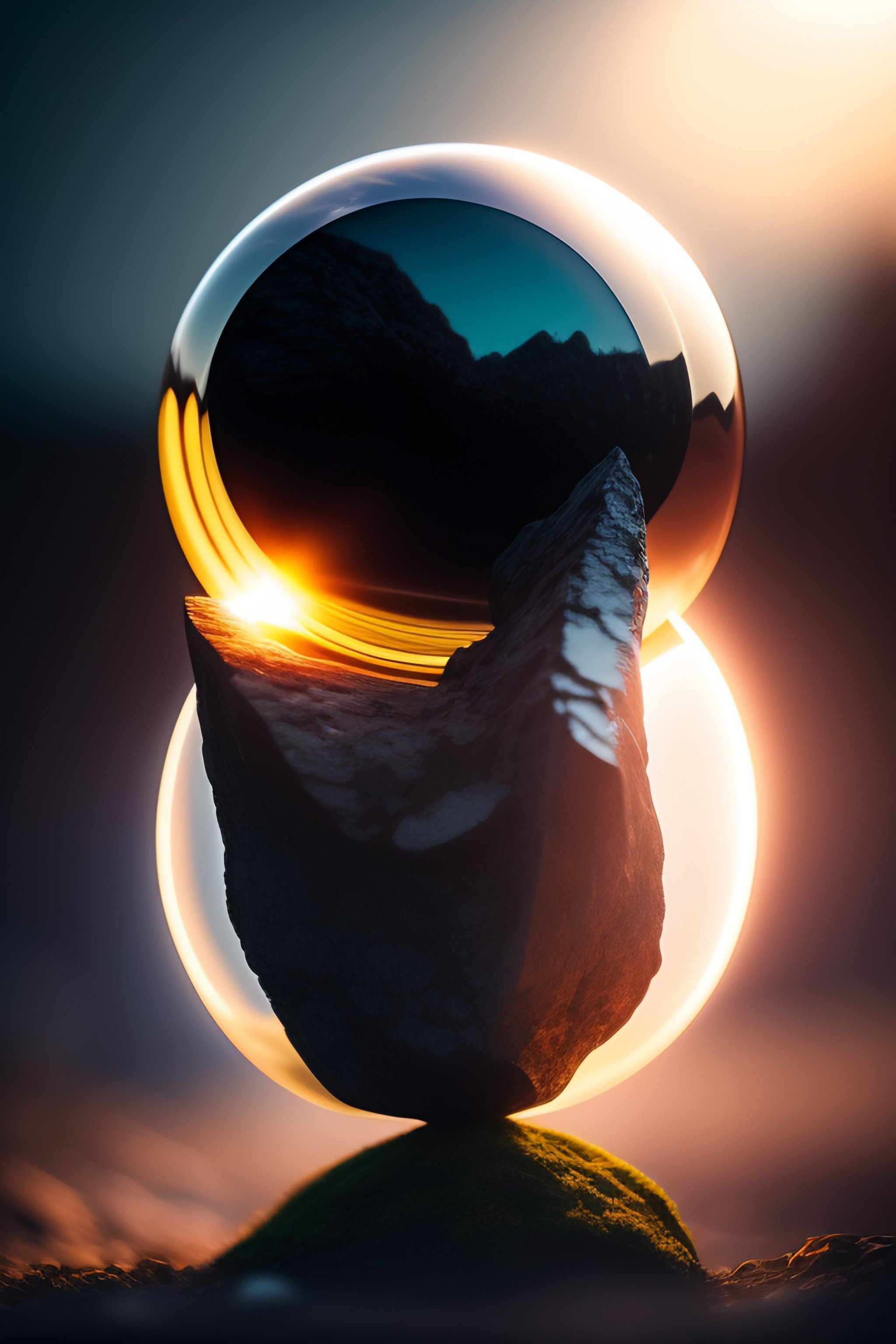 Lexica - A stone claw holding a sphere of bright light