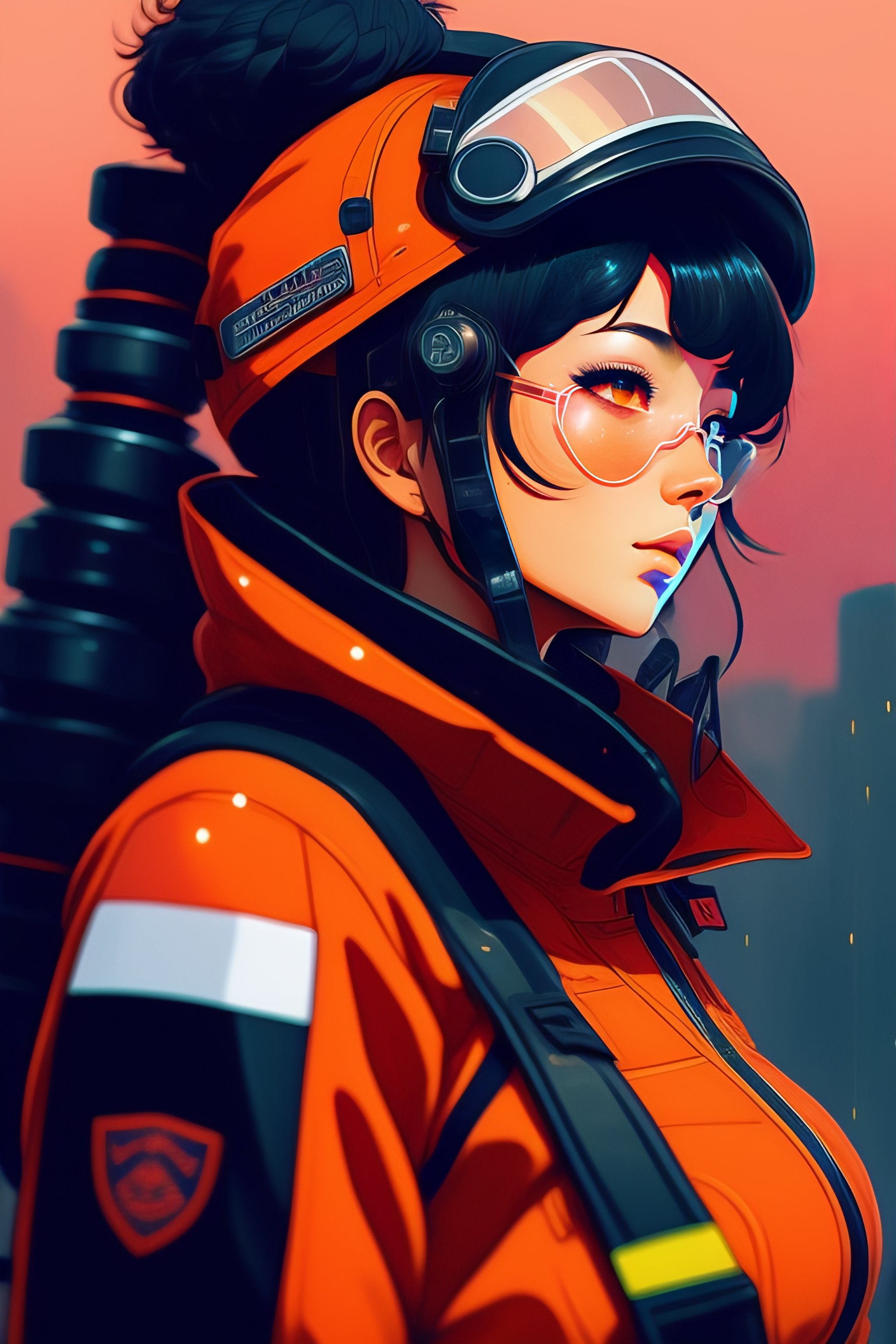 Lexica - A firefighter cyborg ,style of Laurie Greasley, studio ghibli ...
