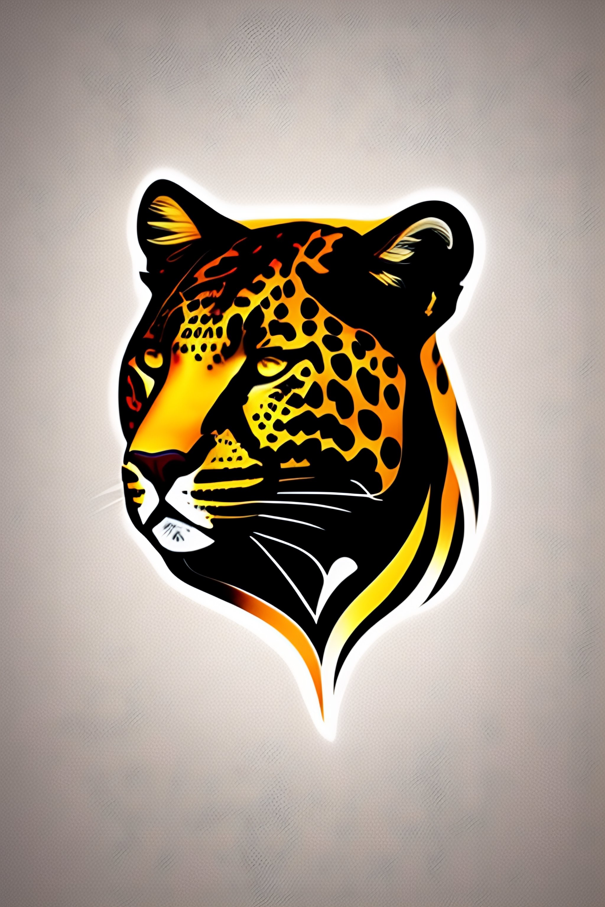 Lexica - Logo of leopard, vector, white background, simple, minimalistic