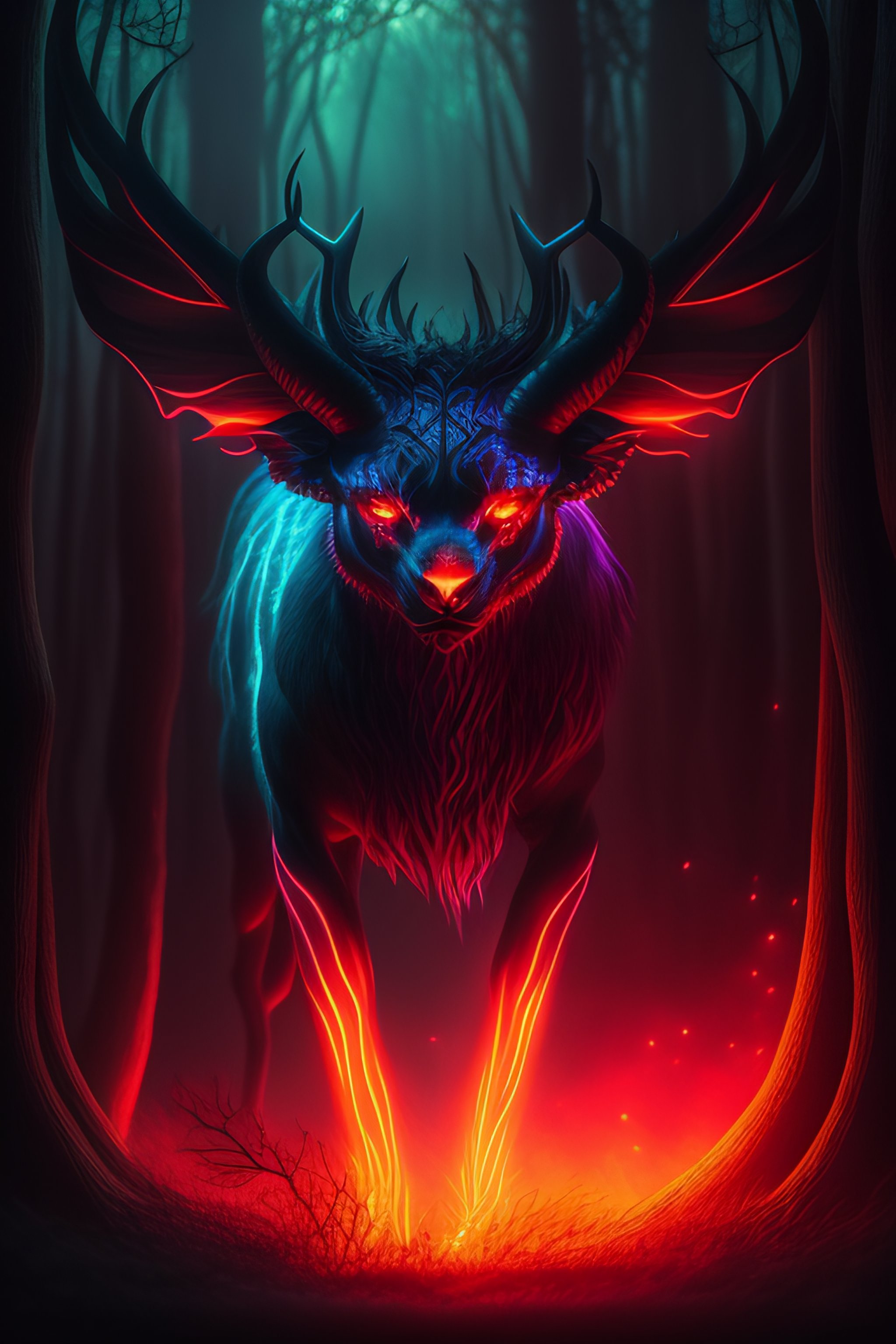 Lexica - A nightmarish mysterious demonic creature with branches ...