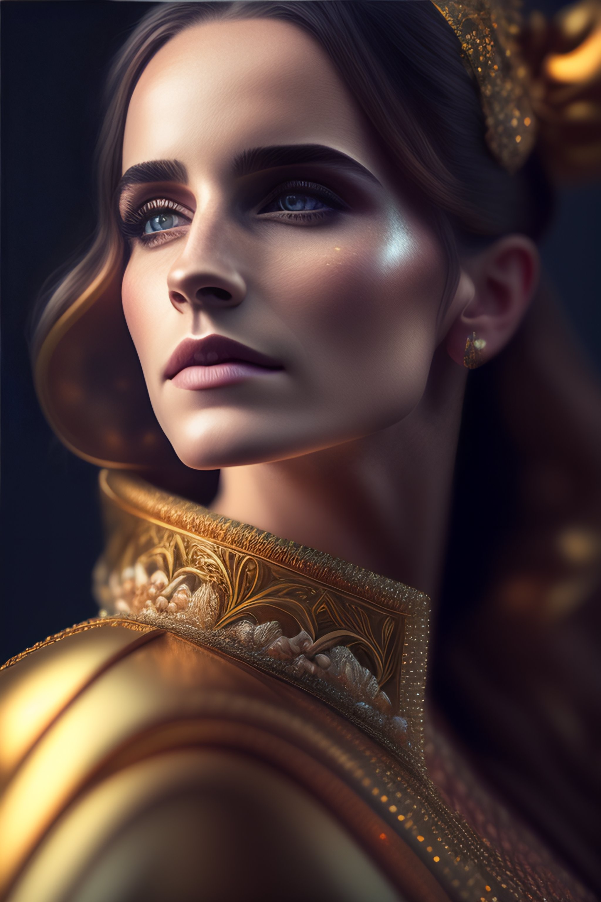 Lexica - 3/4 face of Emma Watson merging with stormy clouds, Kodak ...