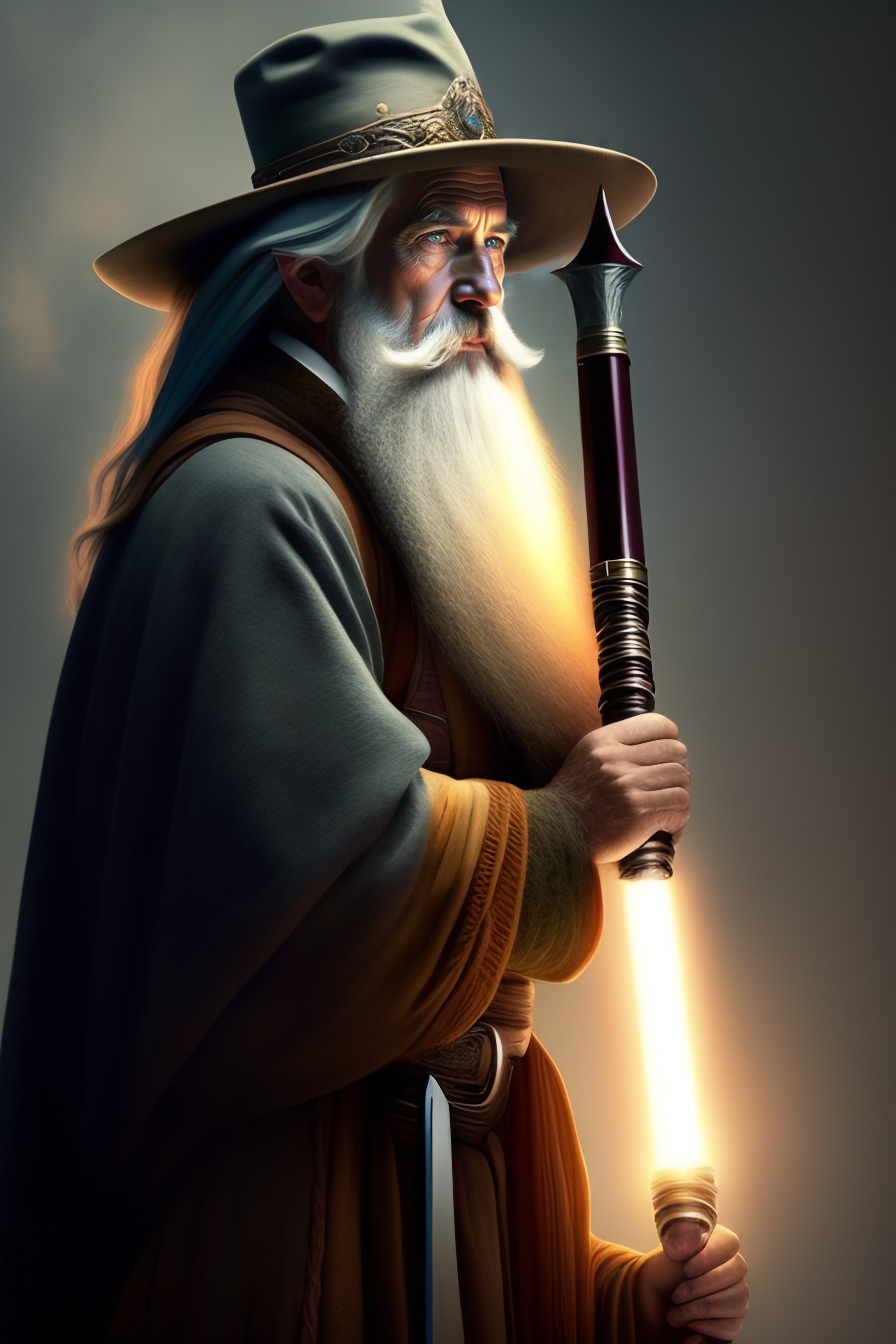 Lexica - A little man with a long beard, he has the hat of gandalf and ...