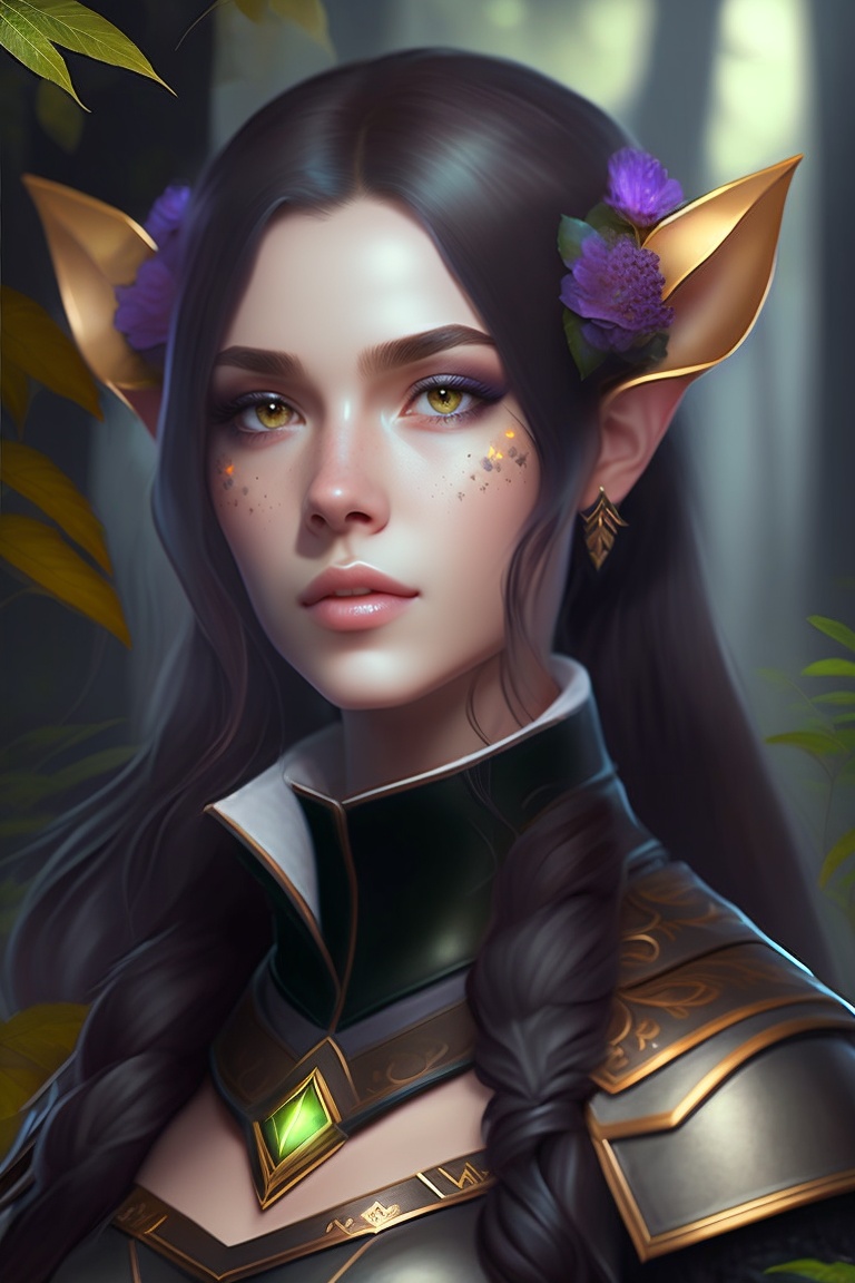 Lexica - Photo of a beautiful elf girl with a dark expression, in a ...