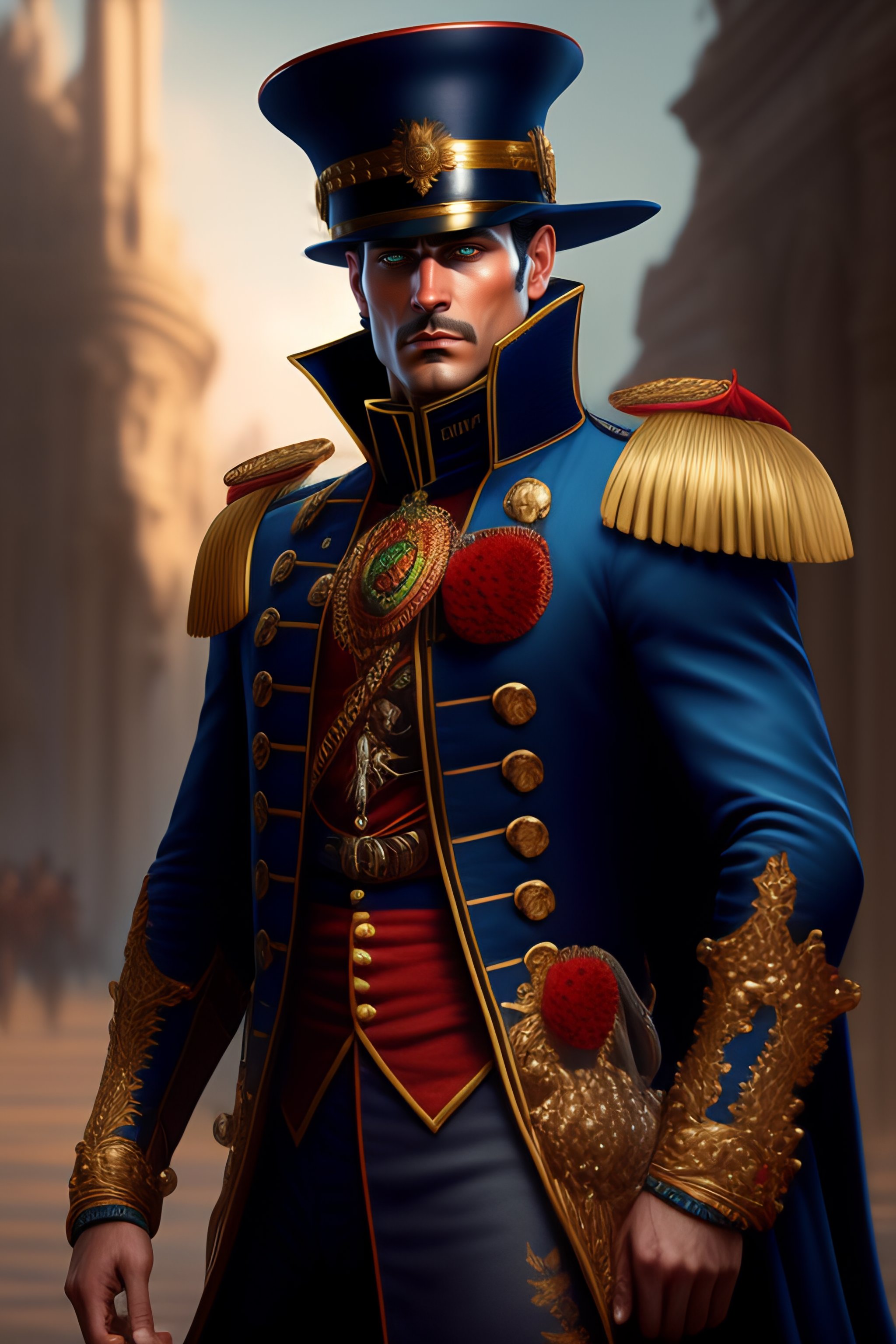 Lexica - Full view Napoleon soldier with joker face, saluting with his ...