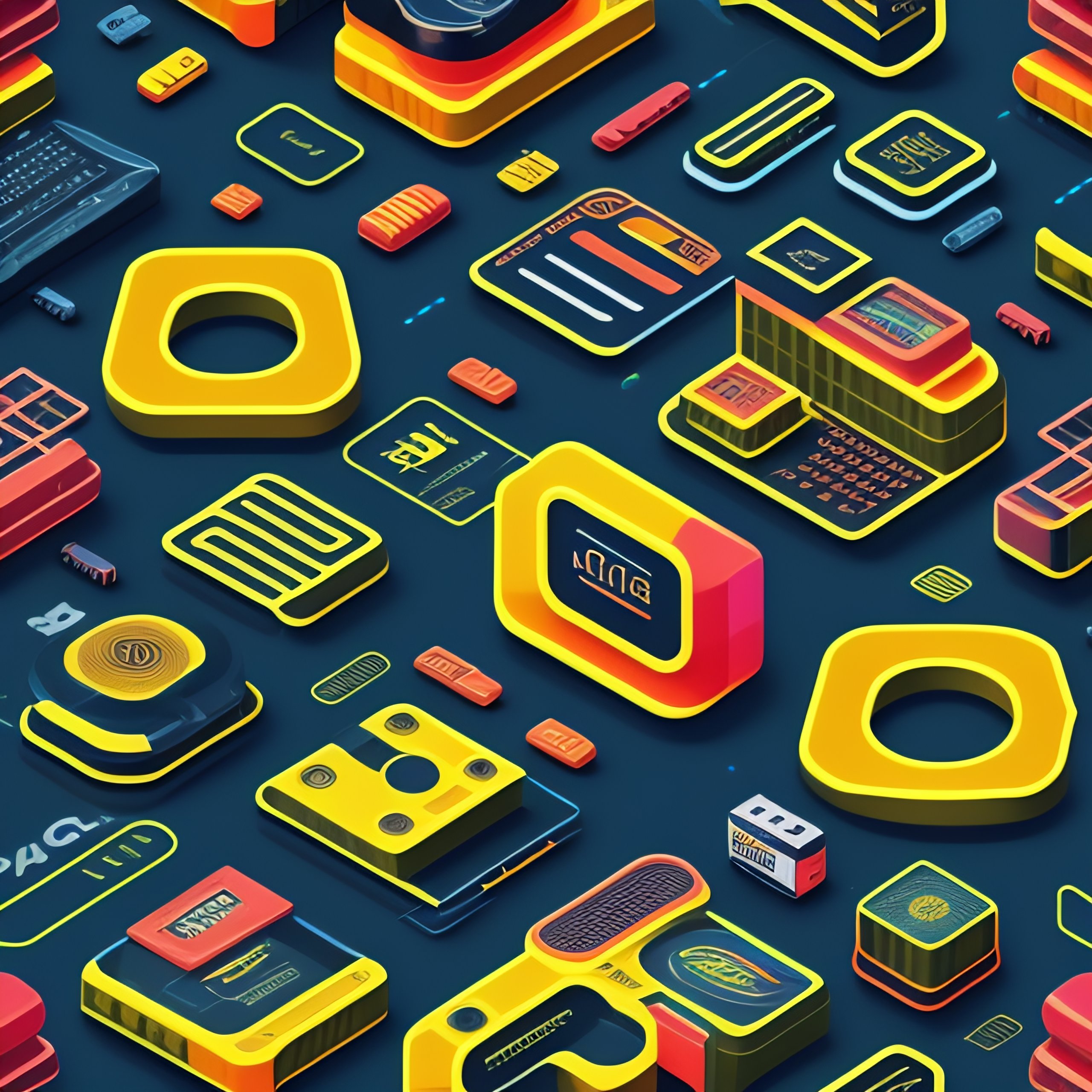 Lexica - IT industry seamless wallpaper pattern. monotone, vibrant neon ...