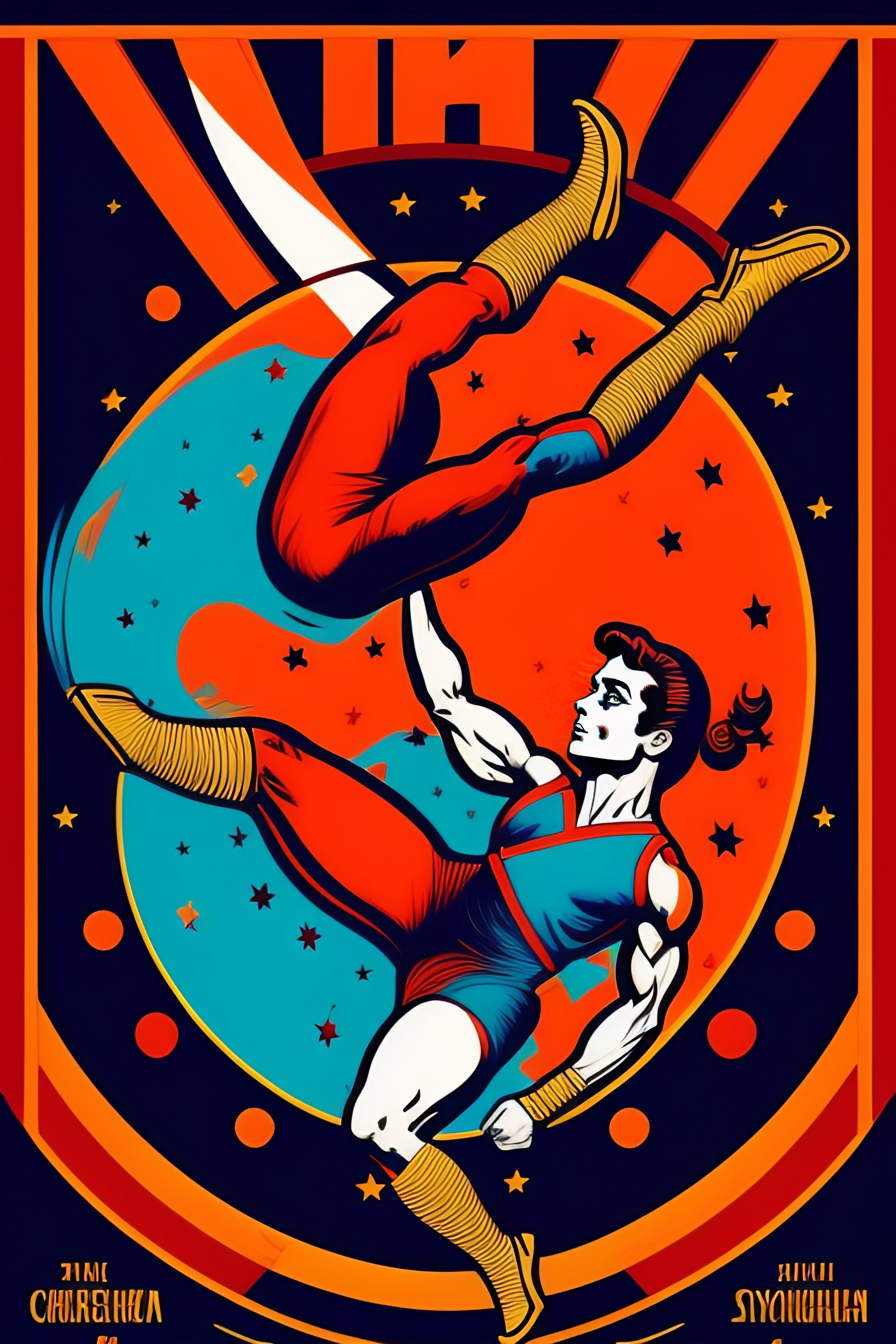 Lexica - Retro comic style artwork, highly detailed circus acrobat ...
