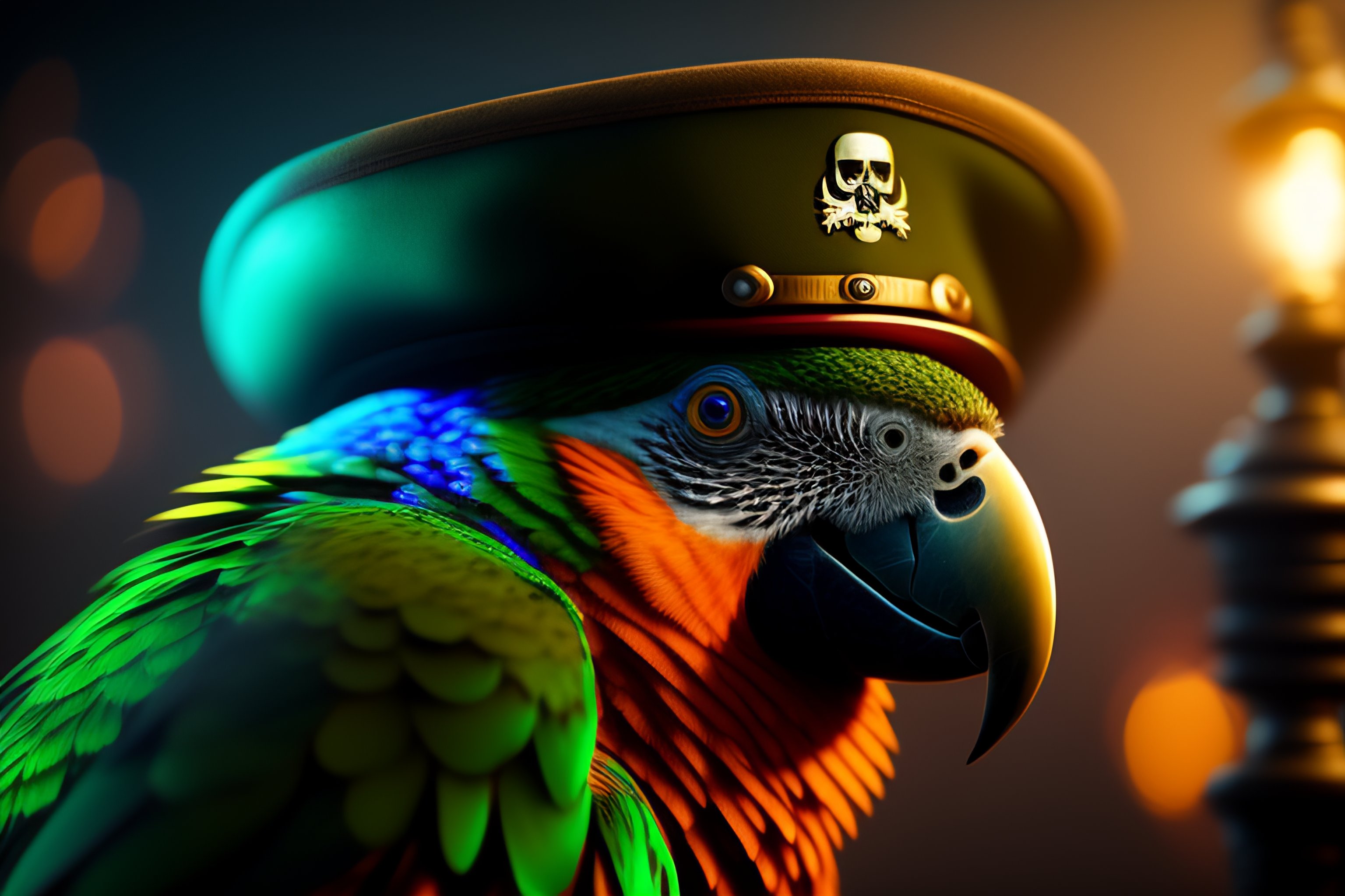Lexica - A parrot with a pirate hat at the frontlines in the army at ...