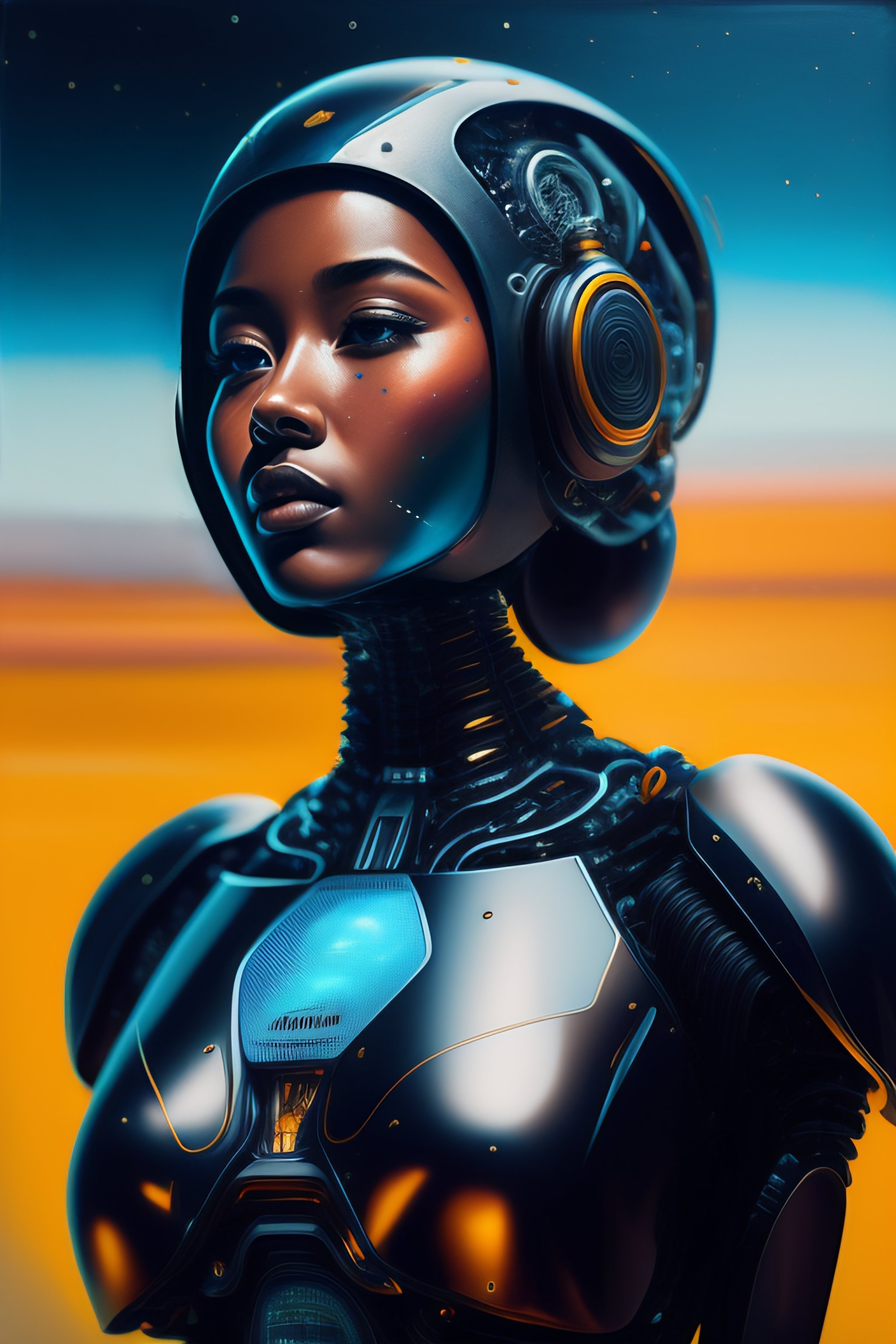 Lexica - Artificial intelligence in 2050, realistic painting