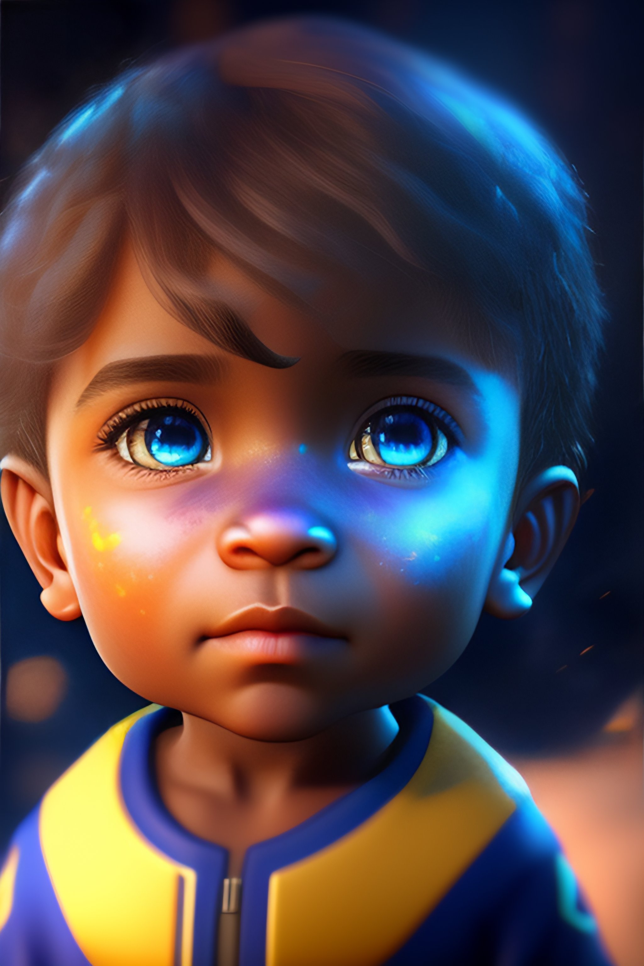 Lexica - Creation Avatar Jake Sully kid, cute big circular reflective ...
