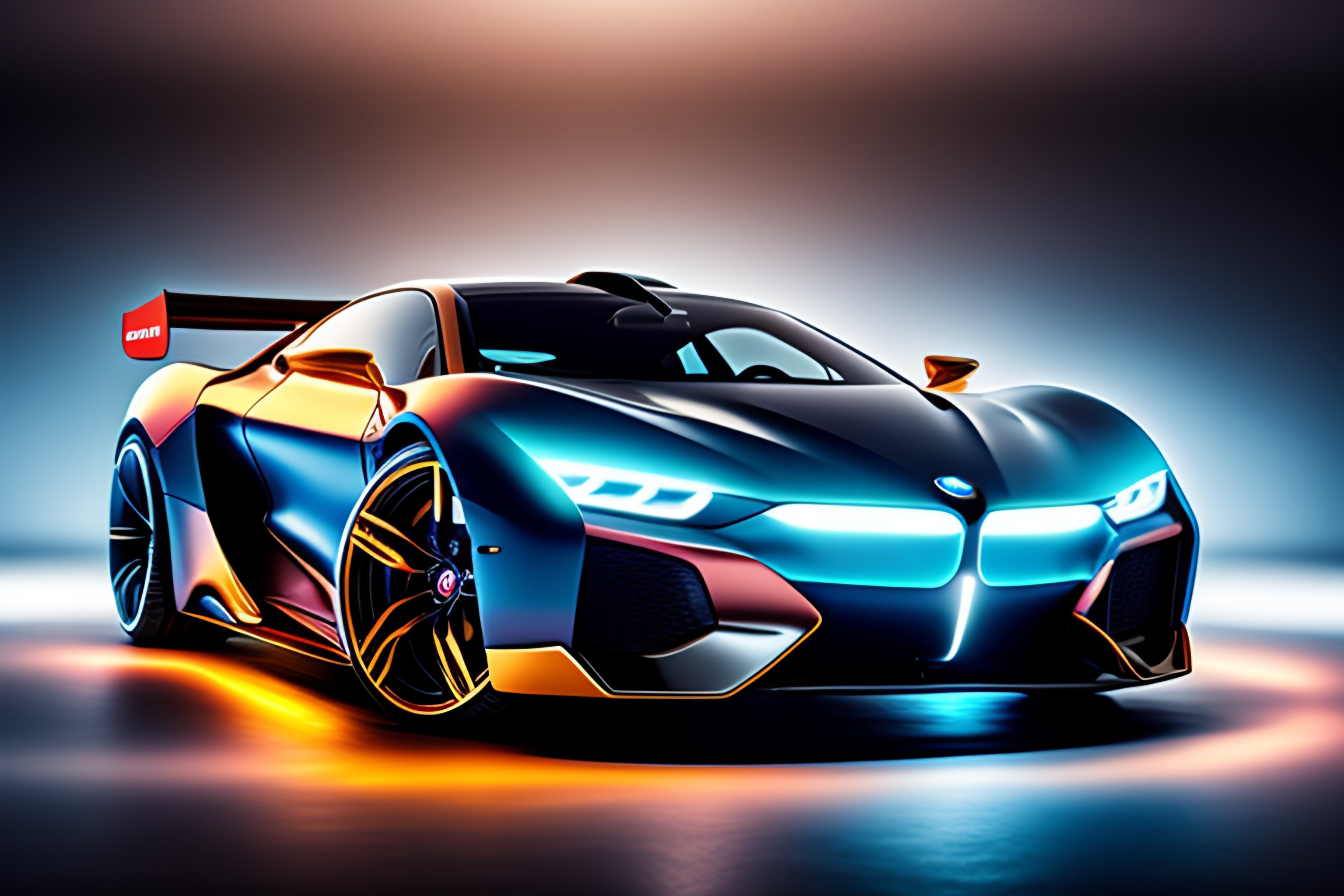 Lexica - Future BMW supercar with glowing elements
