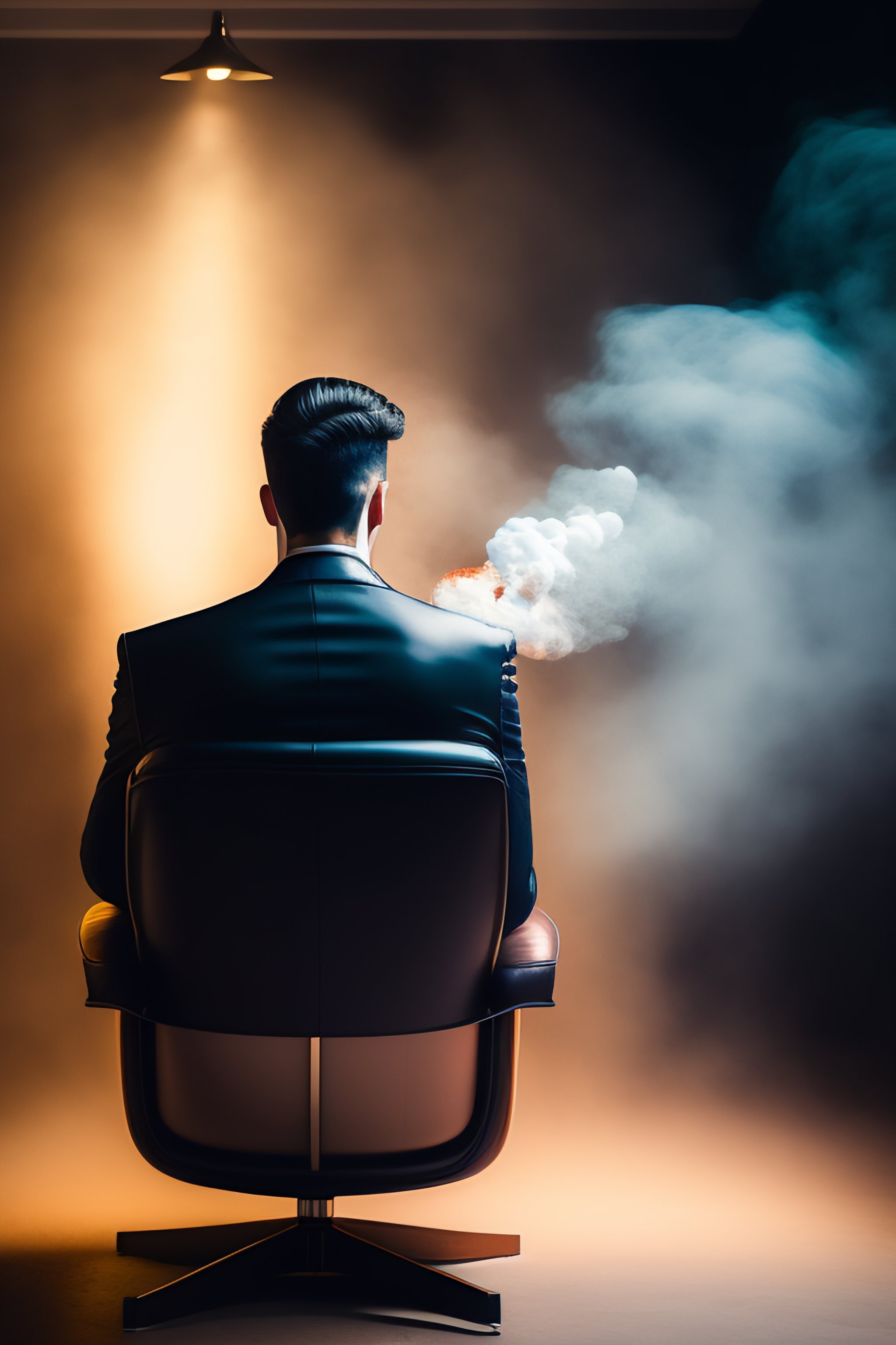 Lexica - BACKVIEW FROM A MAN IN A BIG LEATHER CHAIR SMOKING A CIGARrE