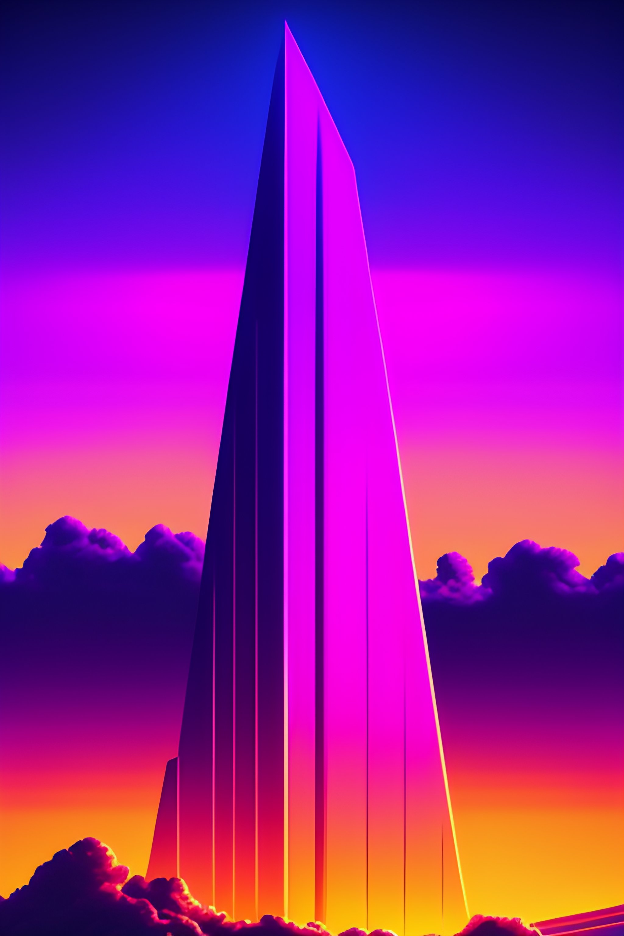 Lexica - Synthwave obelisk background, sharp focus,