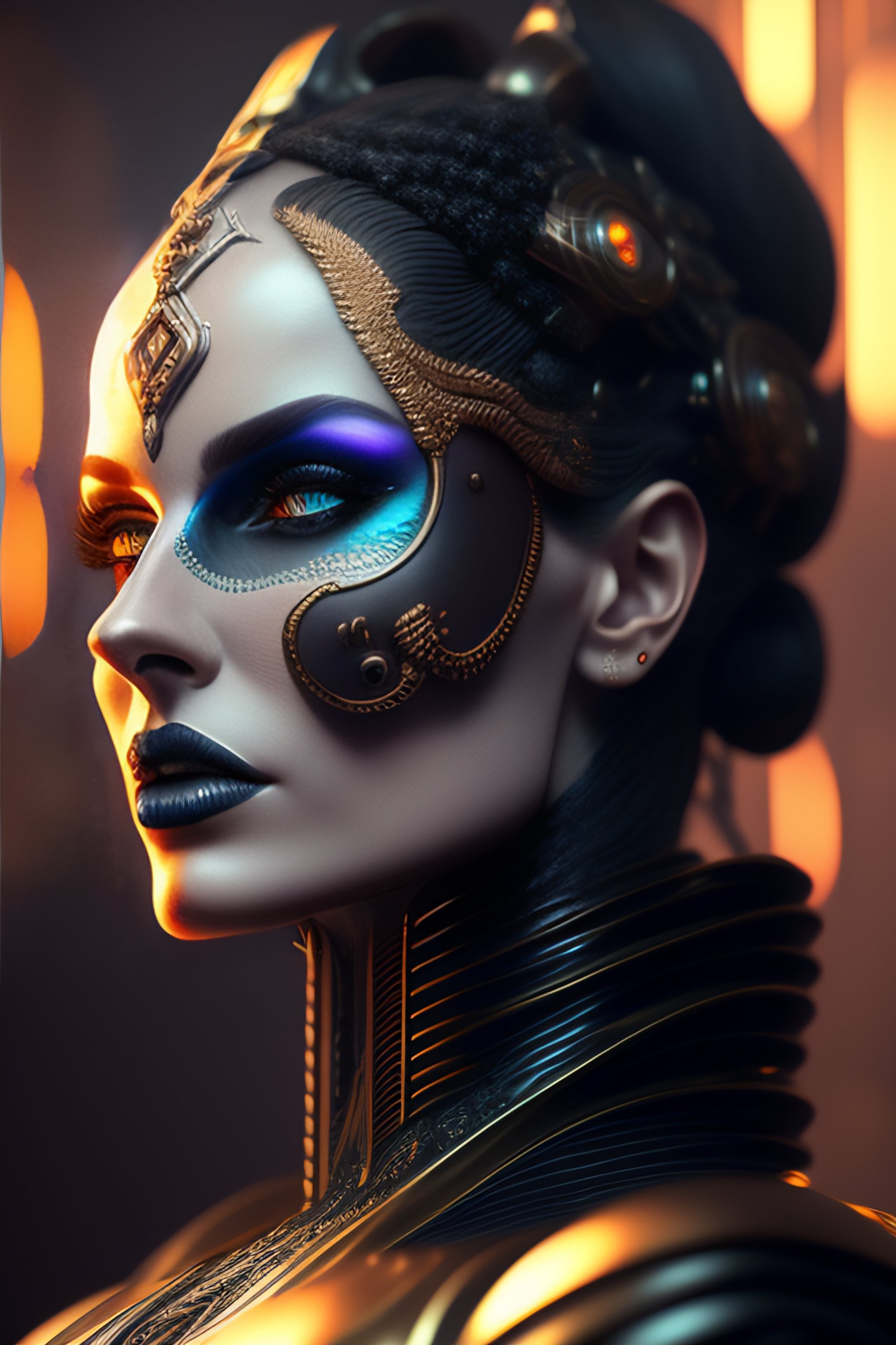 Lexica - Ultra detailed side portrait of female android, beautiful ...