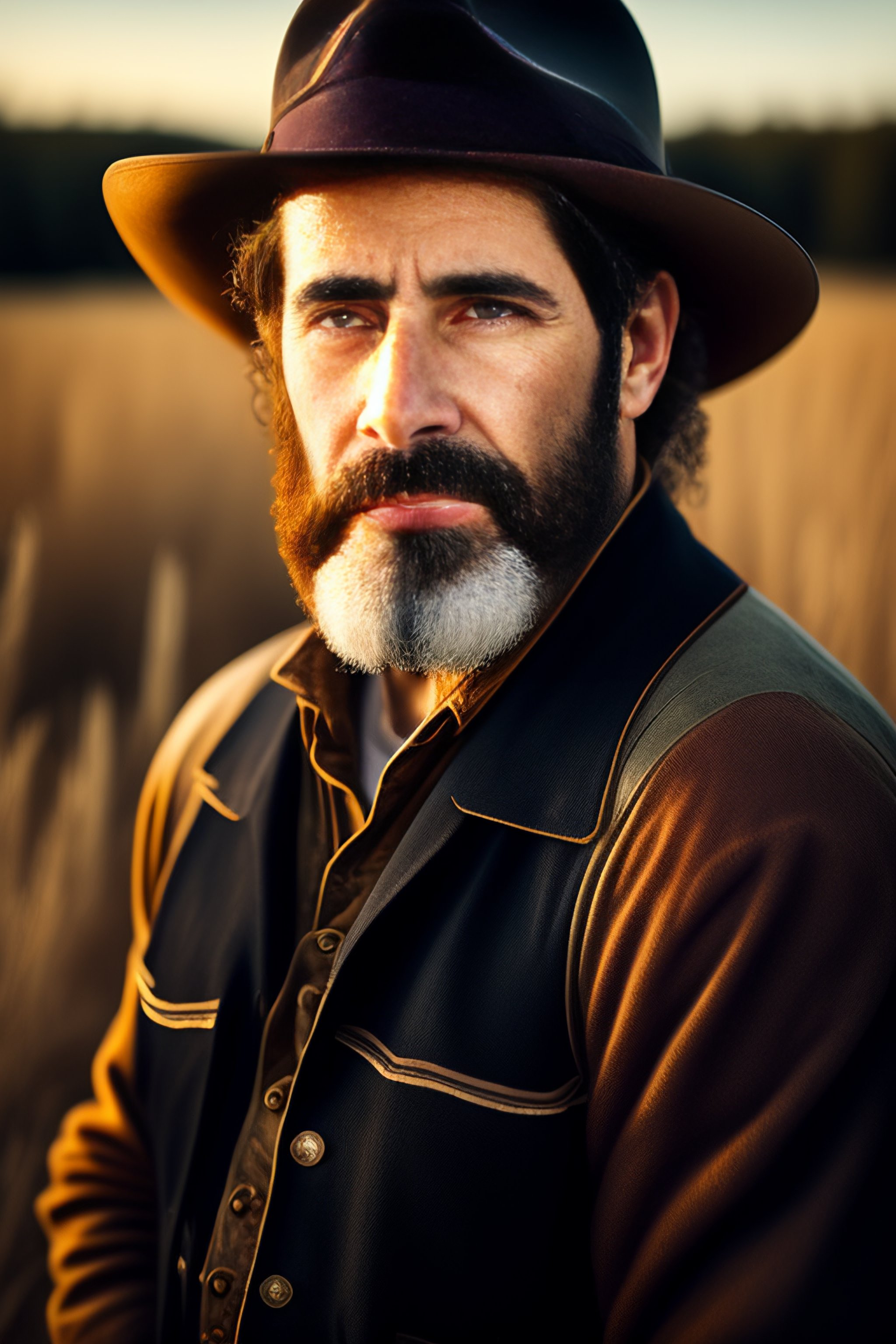 Lexica - Folk musician from USA, age 35, humble look, sad dark eyes ...