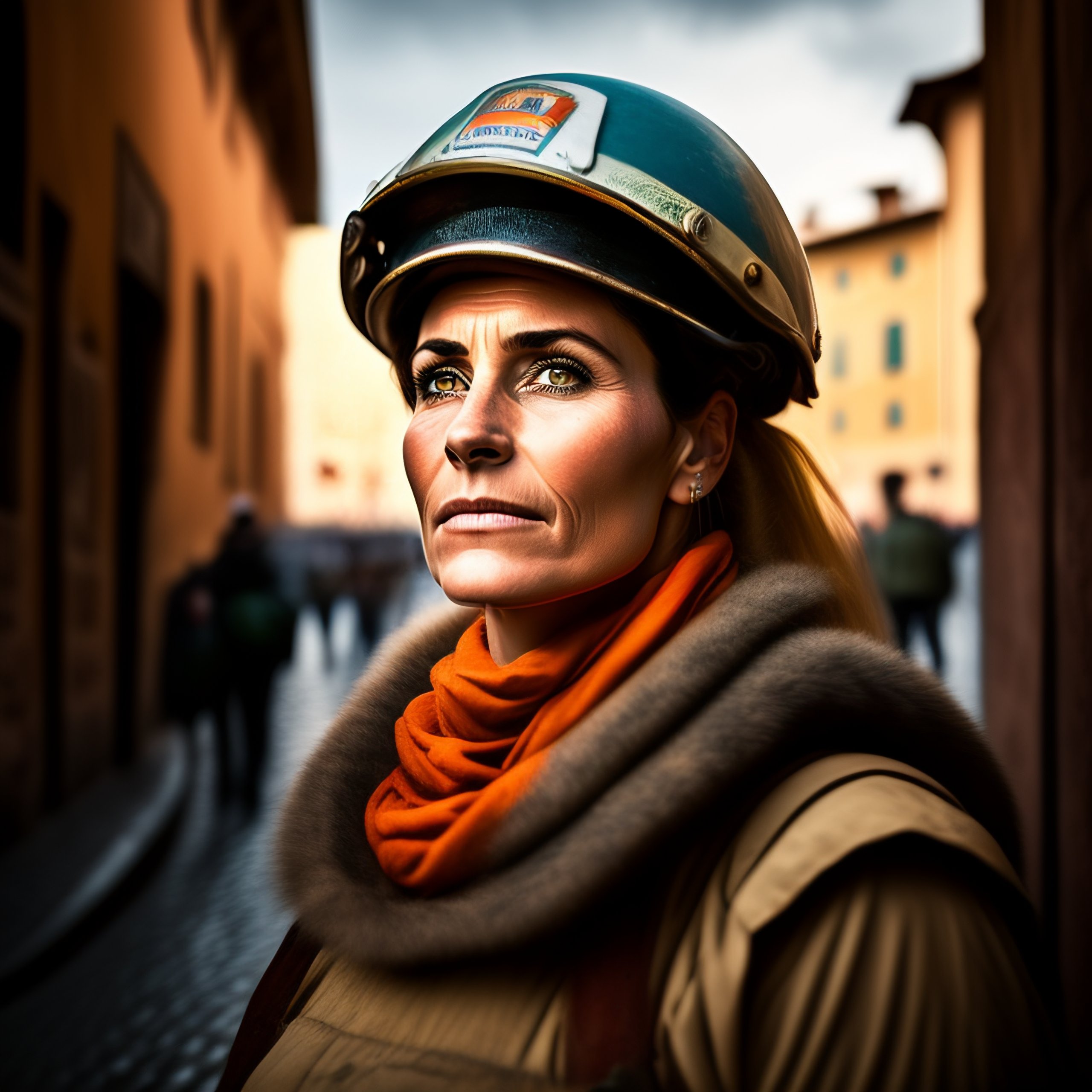 Lexica - A beautiful portrait of an embarrassed female miner in rome