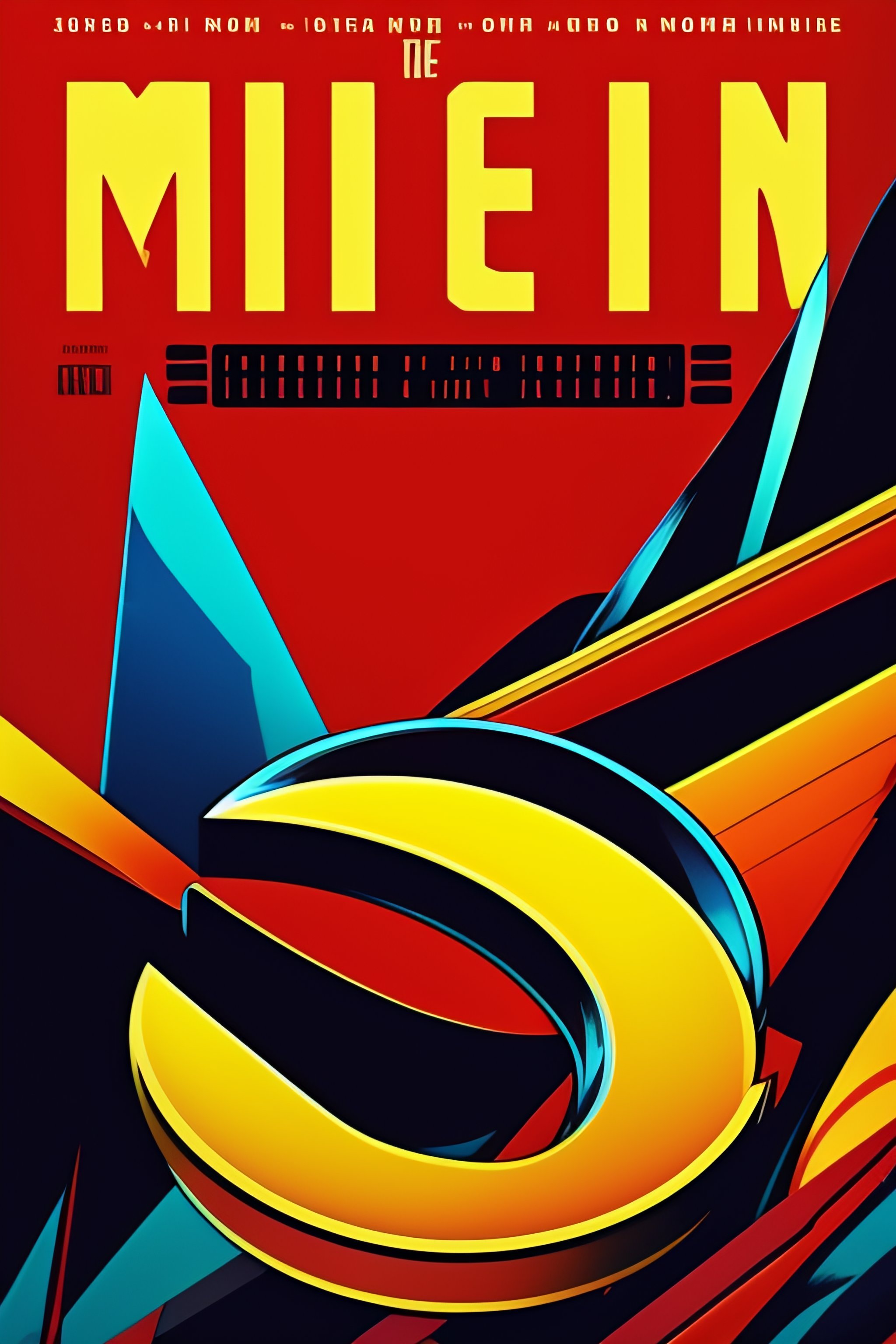 Lexica - The letter " m " on an epic comic book cover, minimalistic