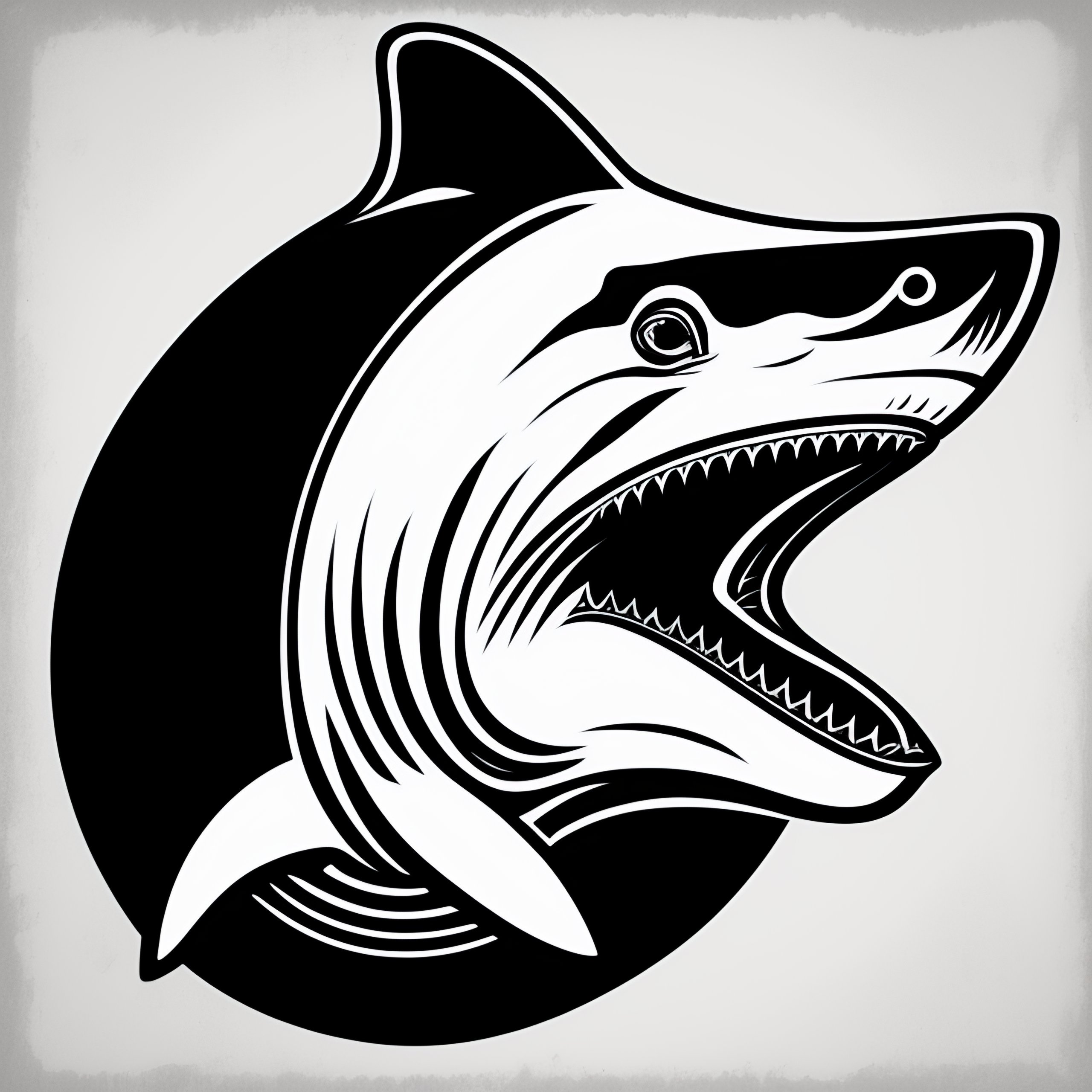 Lexica - Shark's head, logo, vector illustration, unusual, black and ...