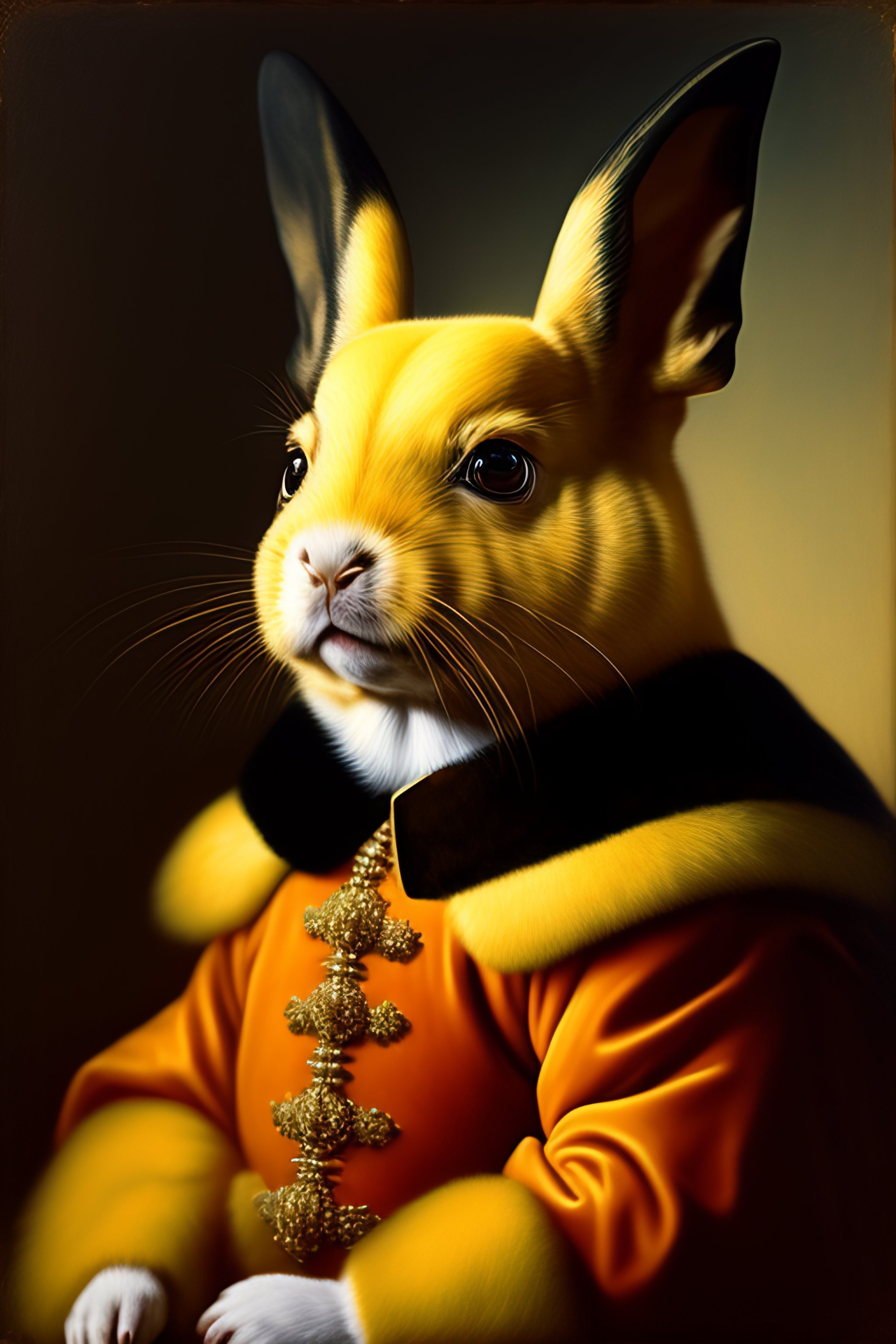 Lexica - Portrait of picachu, Rembrandt style