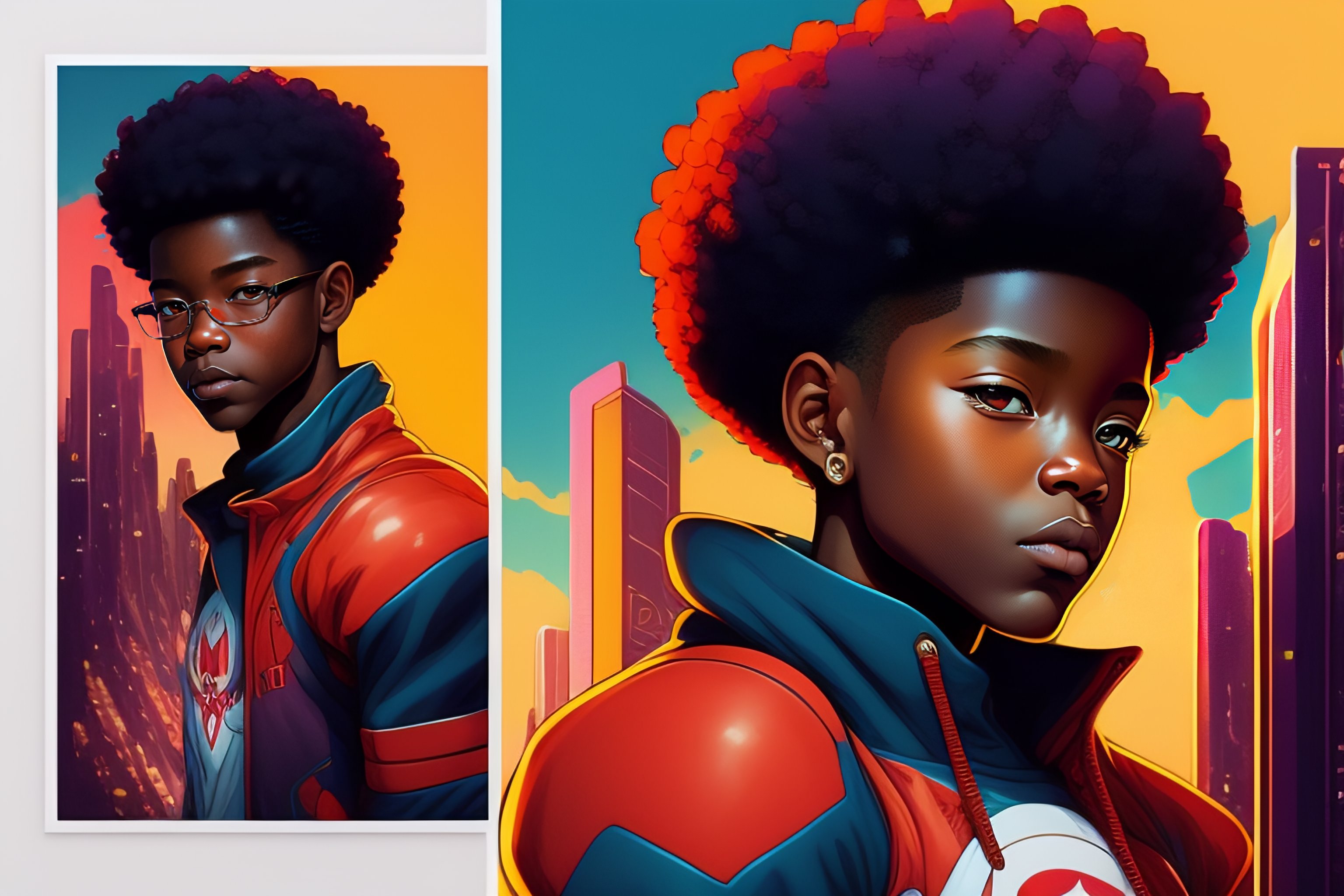Lexica - Photo of fusion of an afro spiderman in city streets , style ...