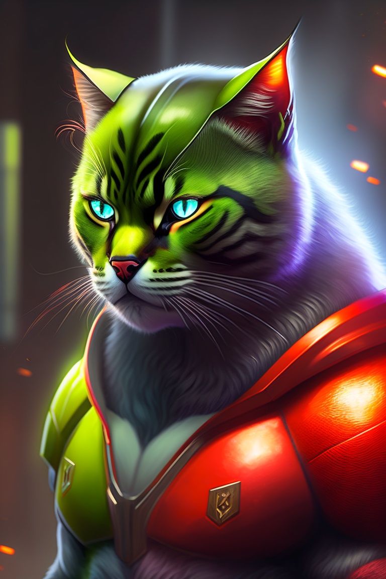 Lexica - Cat as Hulk, dynamic lighting, photorealistic fantasy concept ...