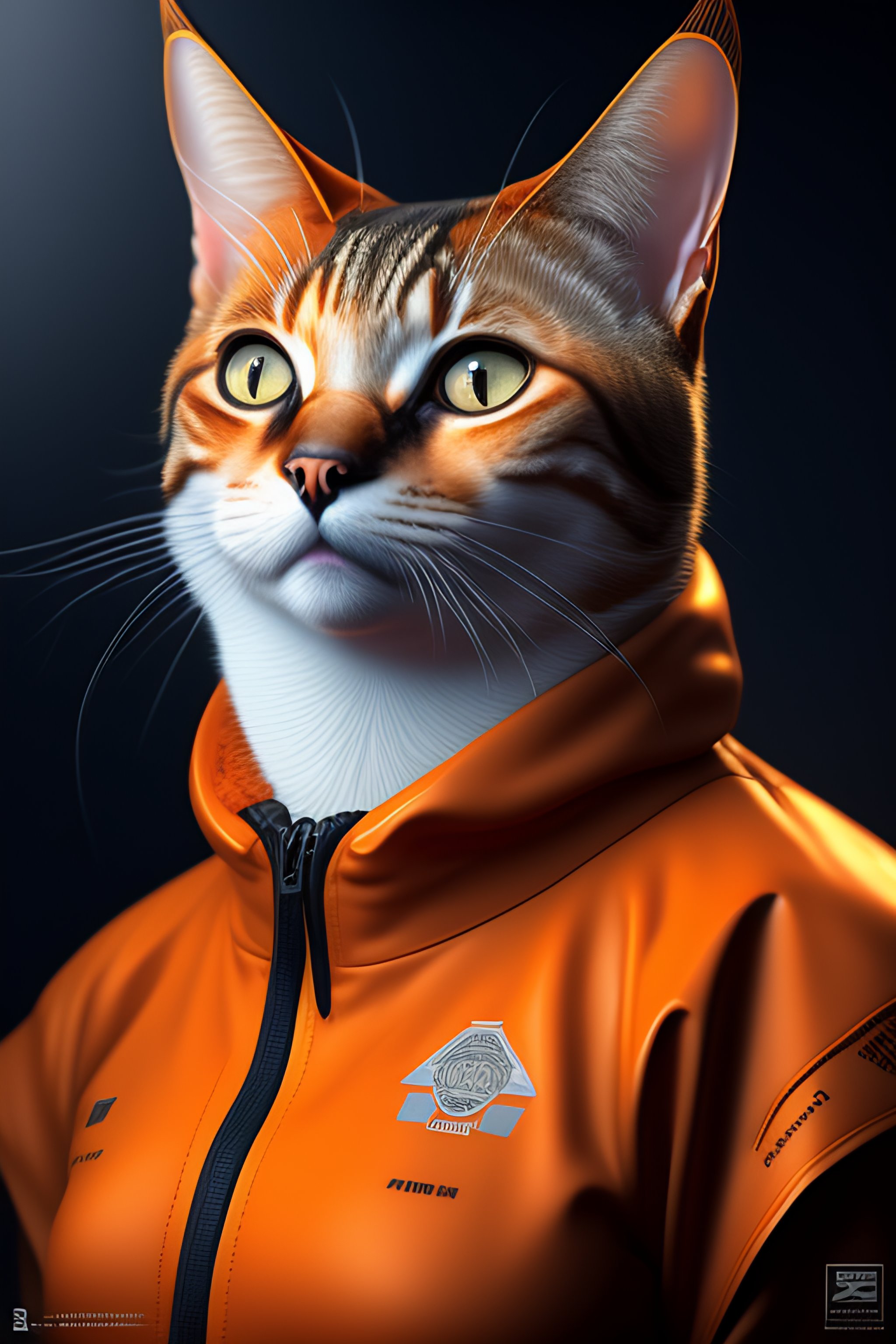 Lexica - Mugshot of a Tabby Cat wearing orange prison inmate jumpsuit ...