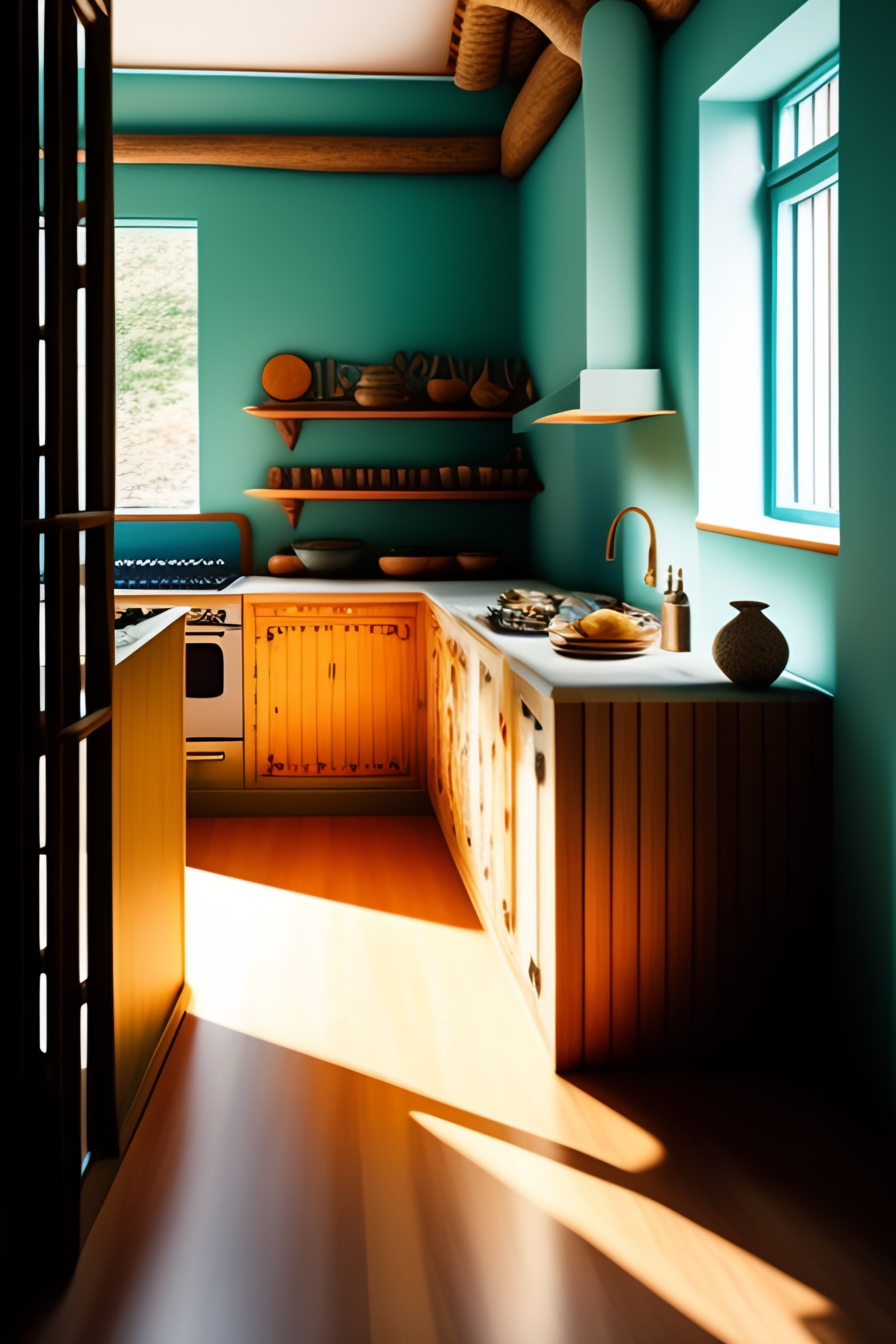 Lexica - A Kitchen in a summer home designed by Pablo Picasso