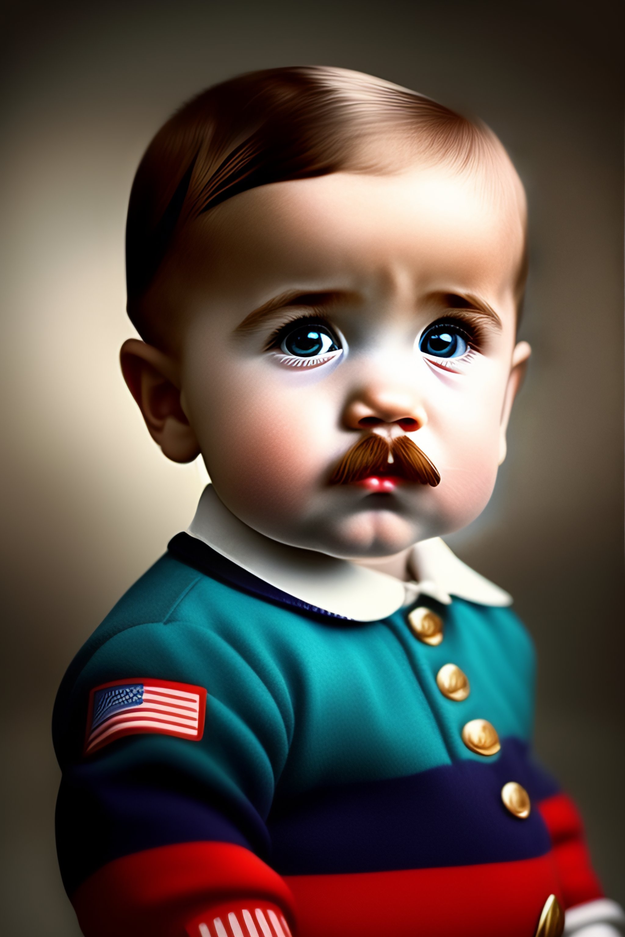 Lexica - Baby Hitler with a mustache, salute