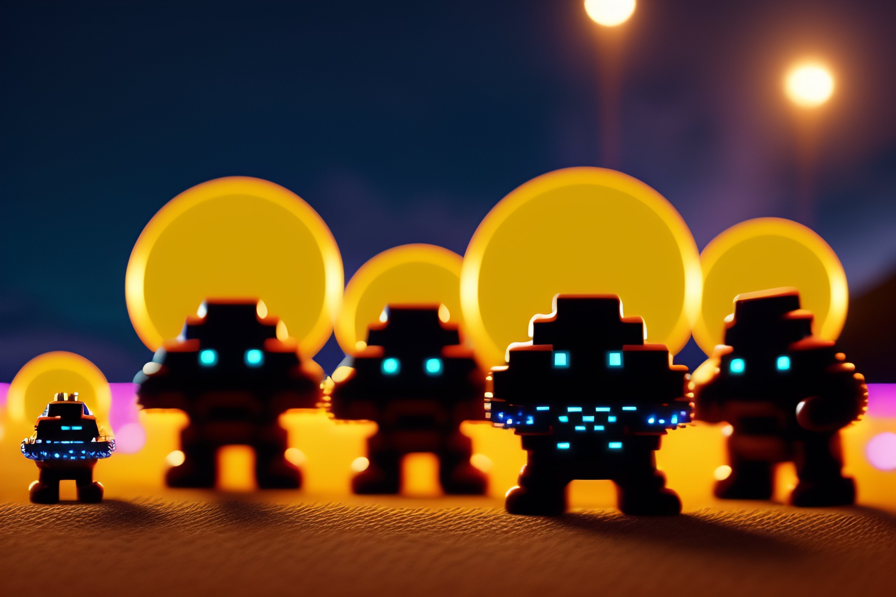 Lexica - Space Invaders are threatening an alien family, scene from ...