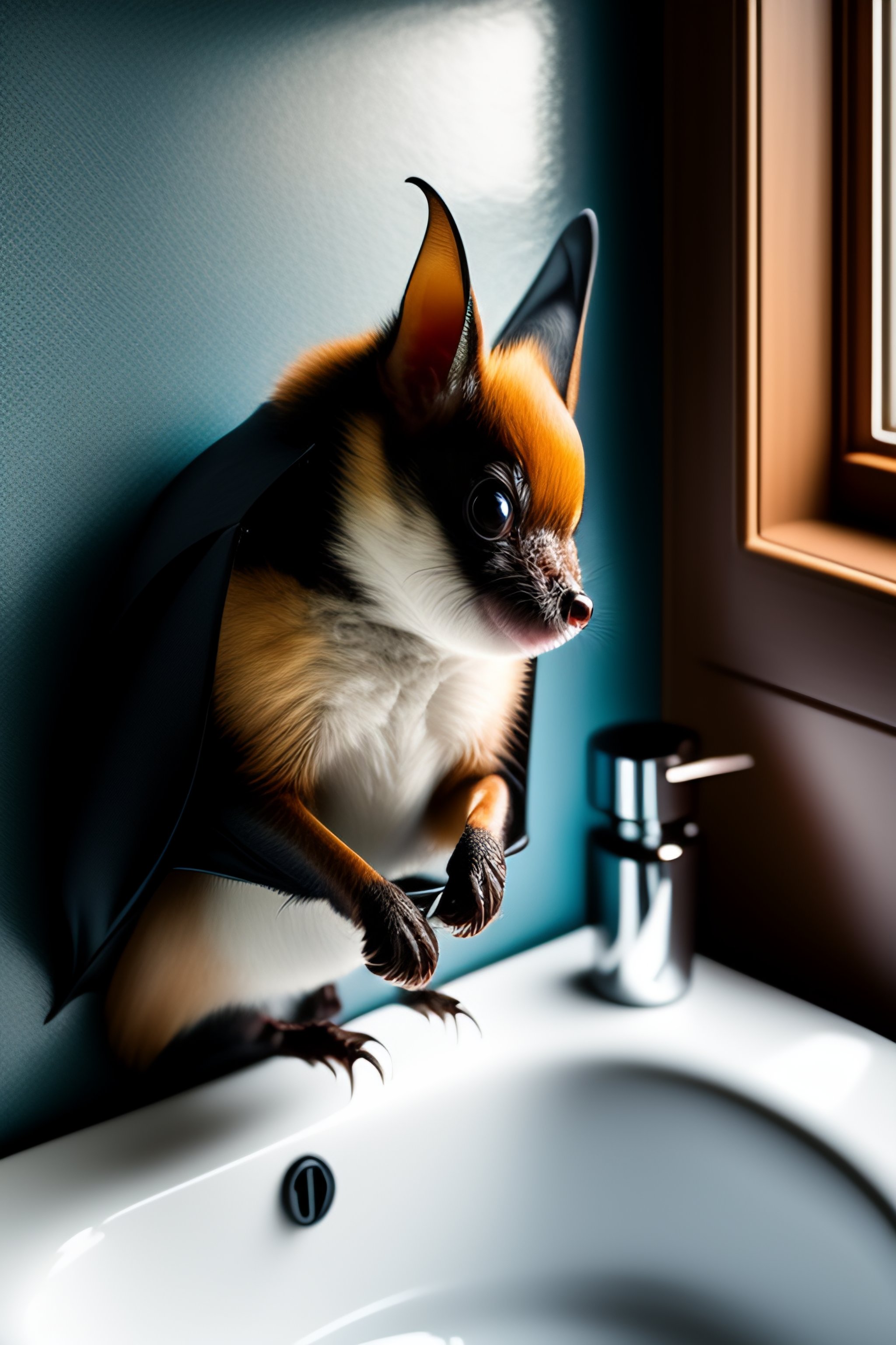 Lexica - Bat living in a bathroom