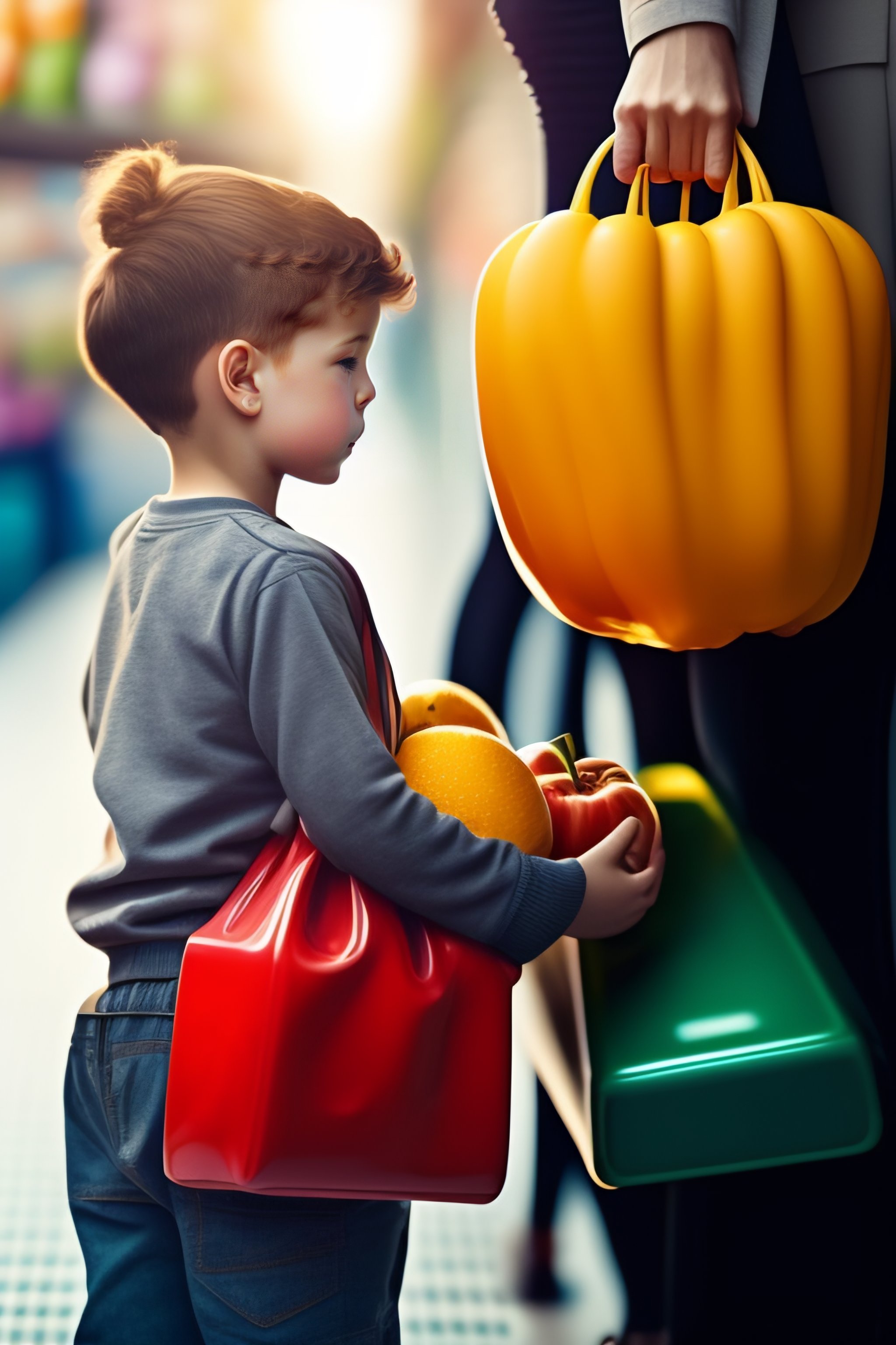 Lexica - European kids doing groceries, inflation, realistic style