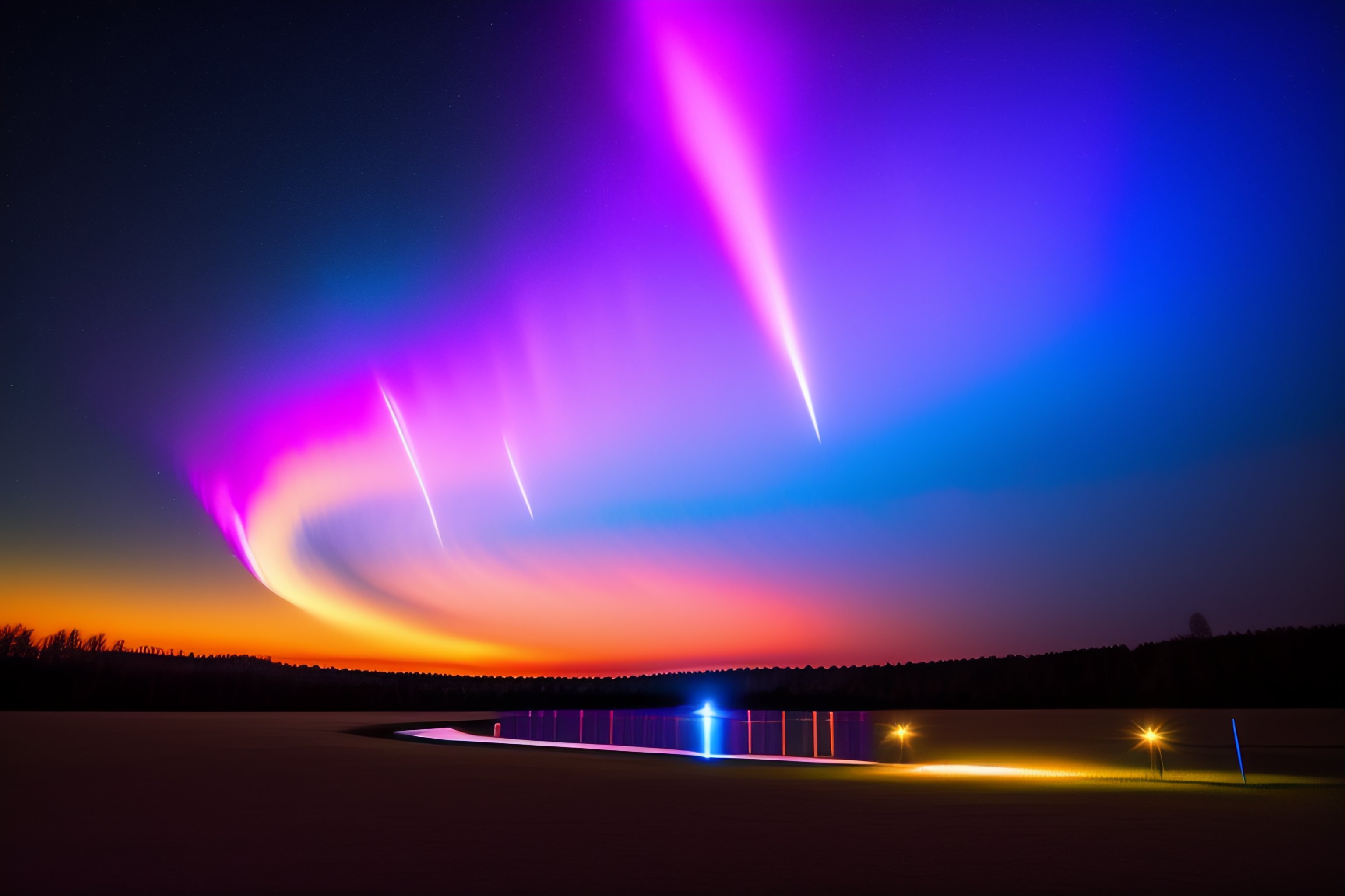 Lexica - Strange colored lights in the sky