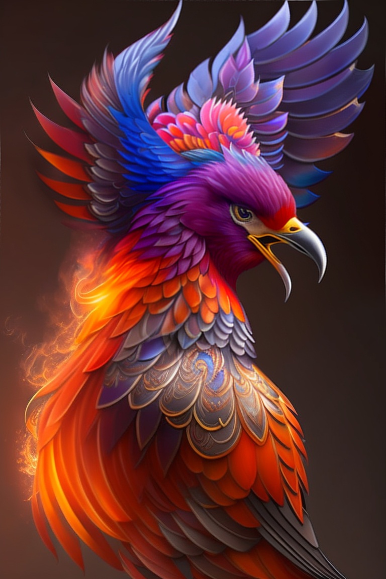 Lexica - Majestic realistic phoenix with its wings spread wide ...