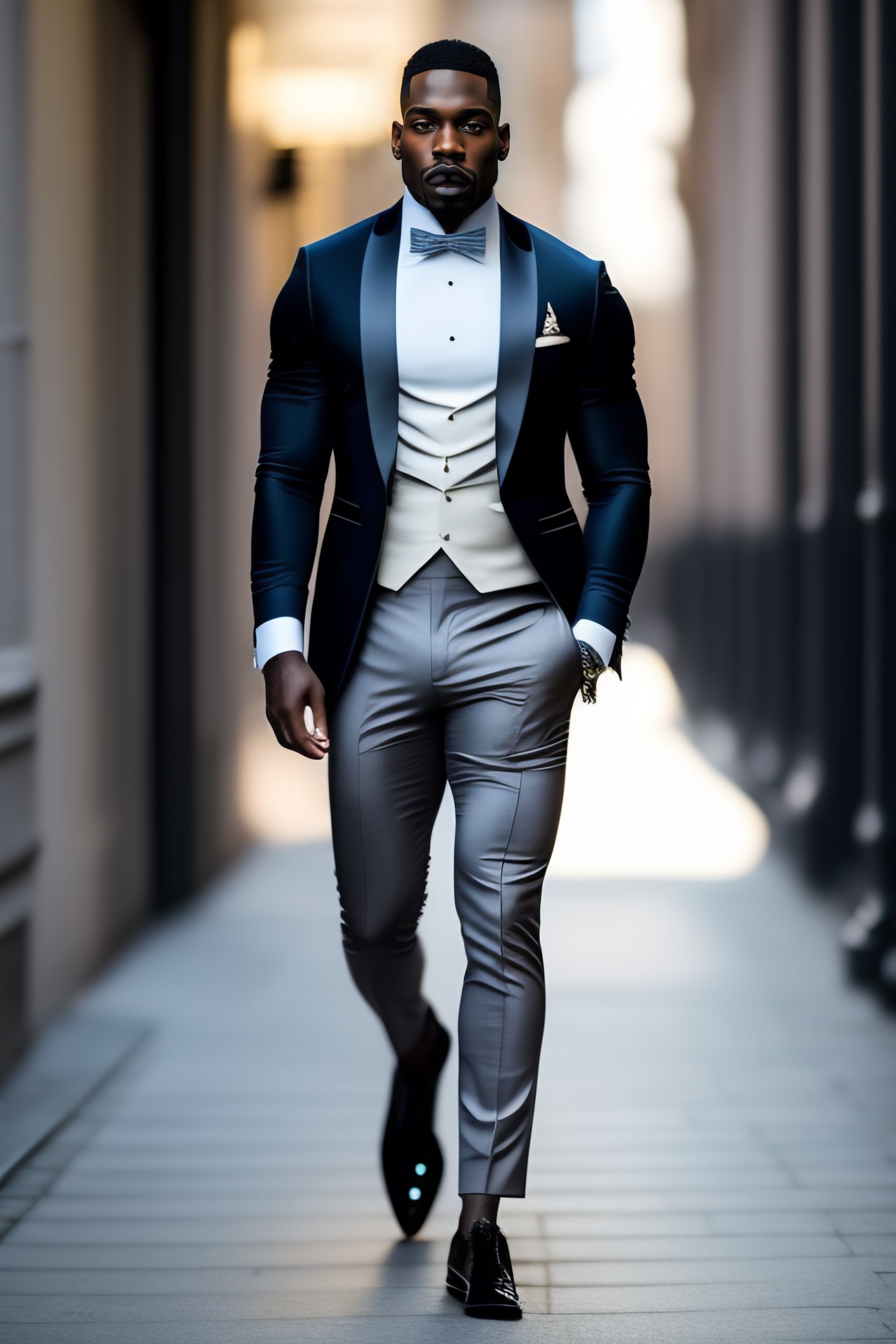 Lexica - Black man wearing elegant cothes, masculine.