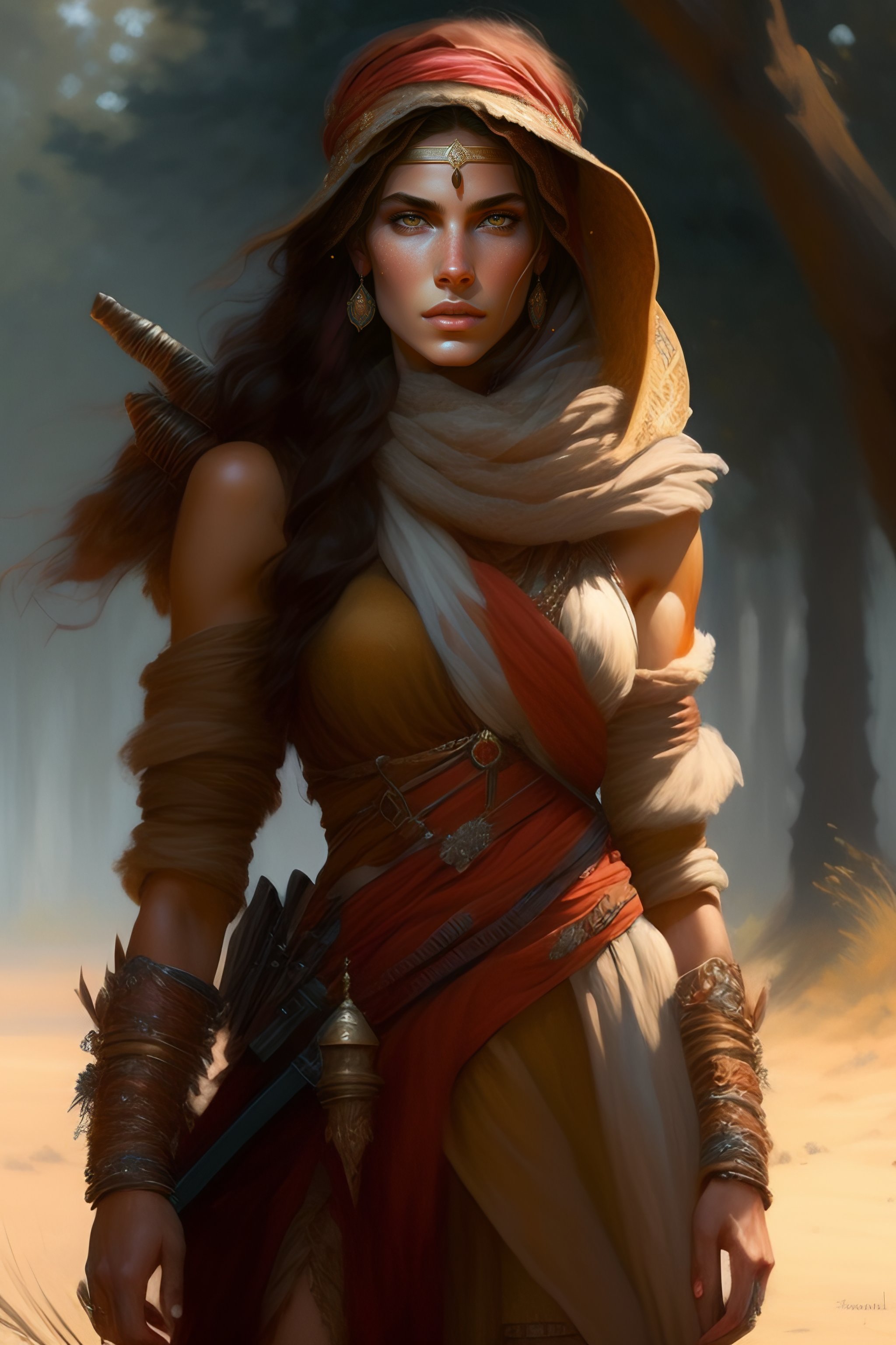 Lexica - A full body portrait of a beautiful soldiers quarter bedouin ...