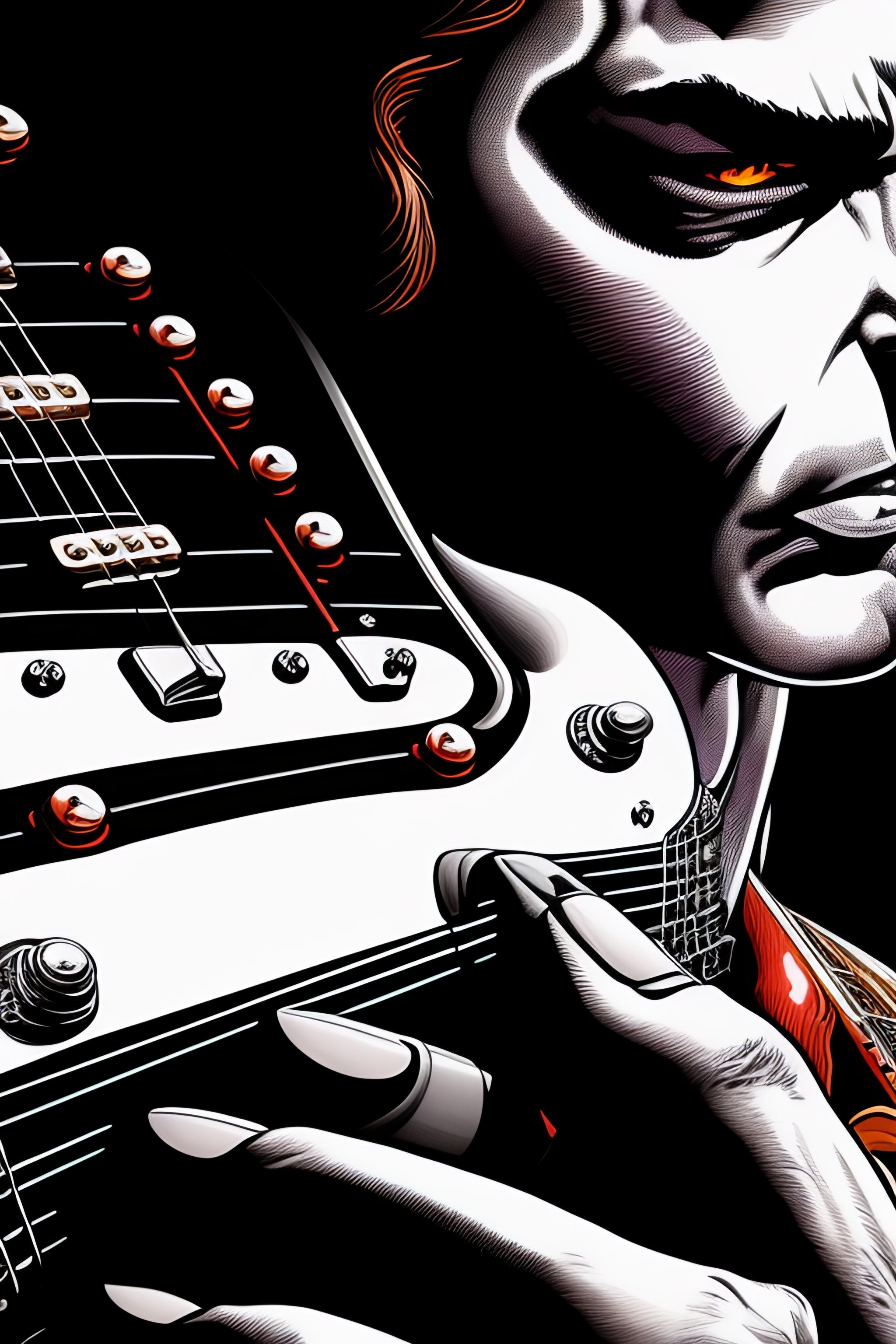 Lexica - Closeup on bleeding fingers playing electric guitar, in the ...