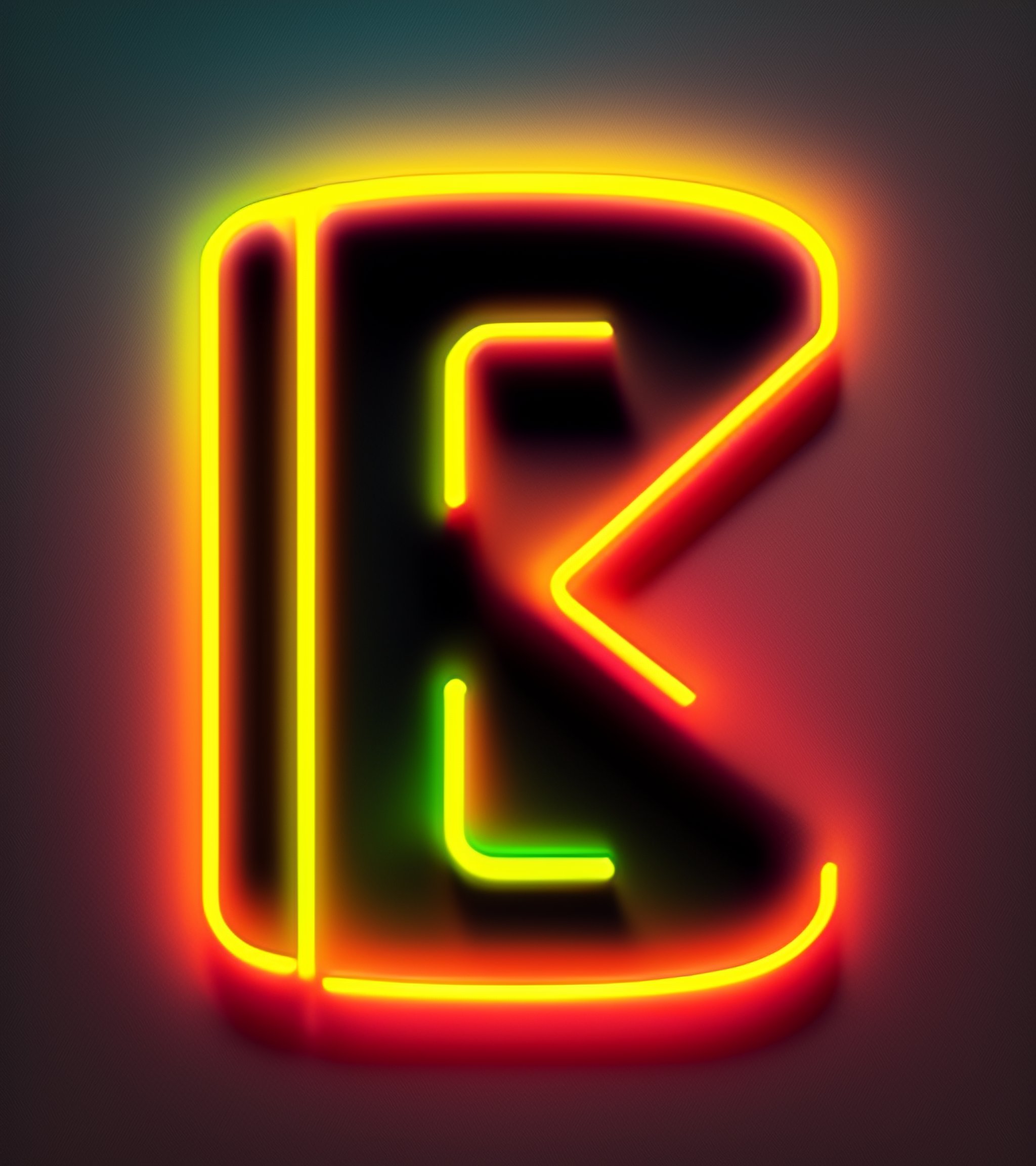 Lexica - Letter R, neon, logo, icon