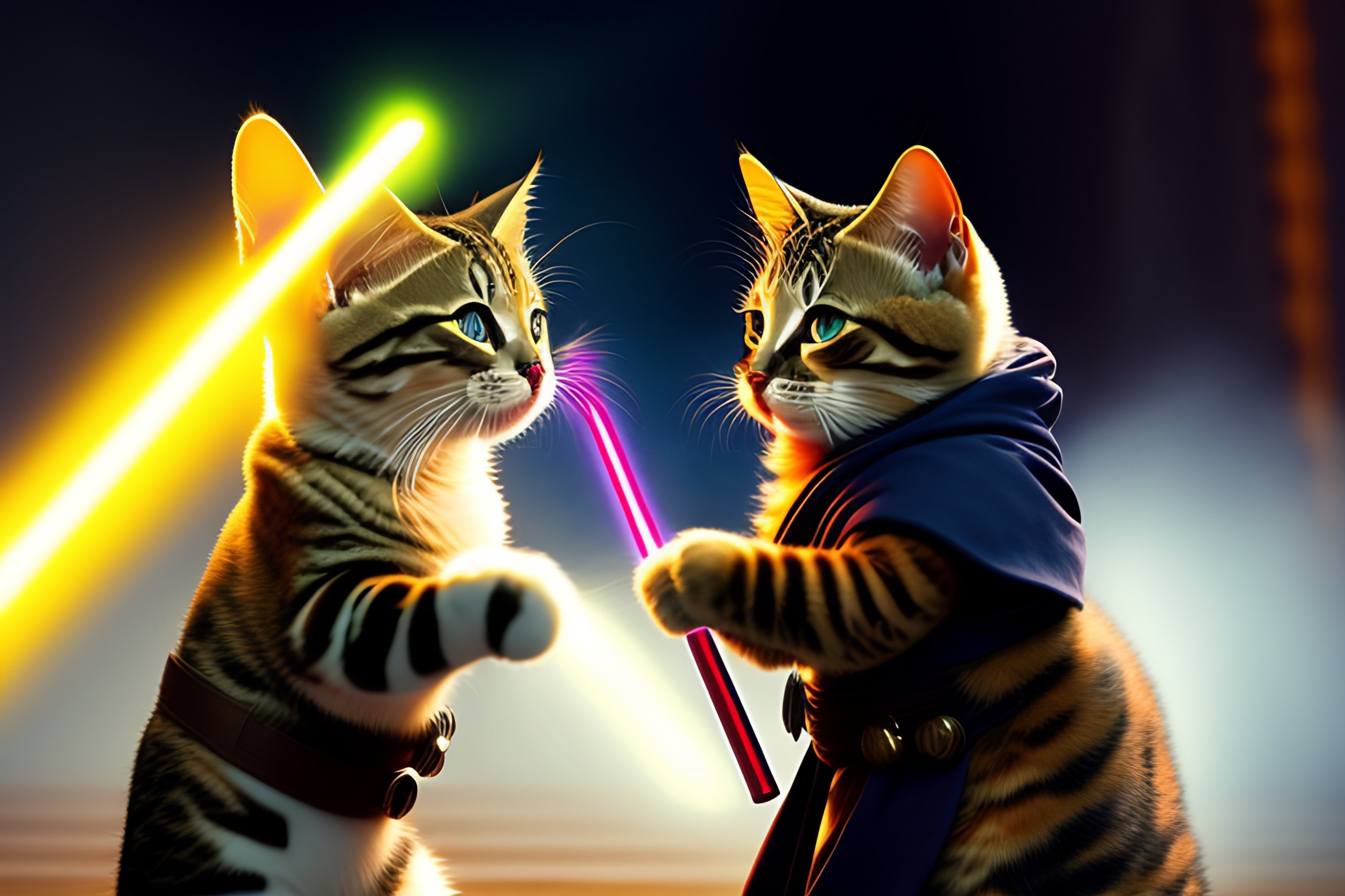 Lexica - Two jedi cats lightsaber fight